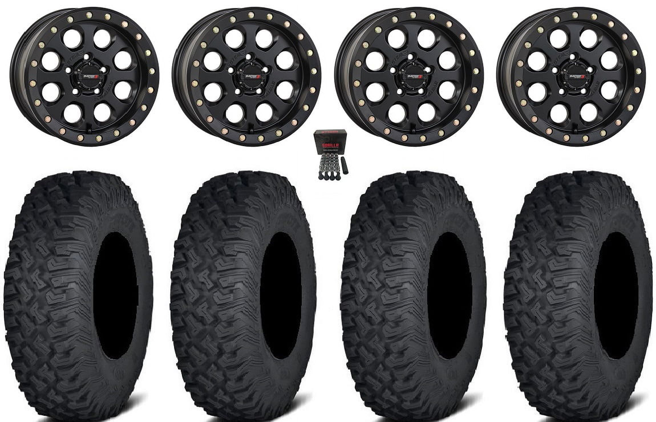 System SB-7 Bdlk 15" Wheels Bk (4+3) 35" Coyote Tires Polaris RZR Turbo ...