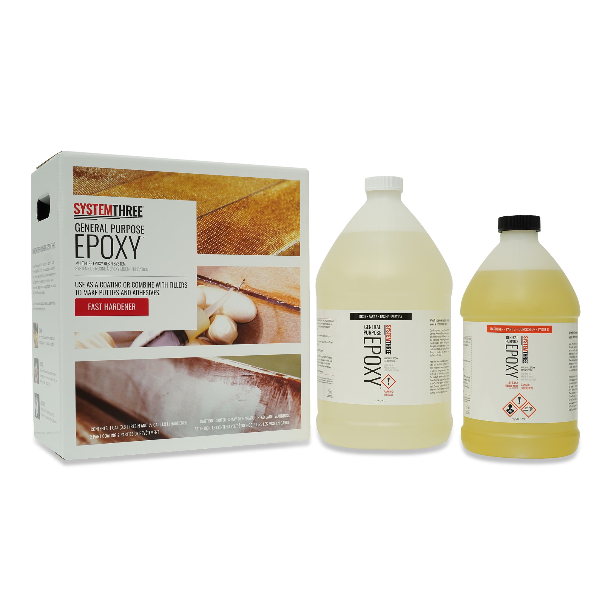 System Three General Purpose Epoxy, Fast Hardener, 1.5 Gallon Kit ...