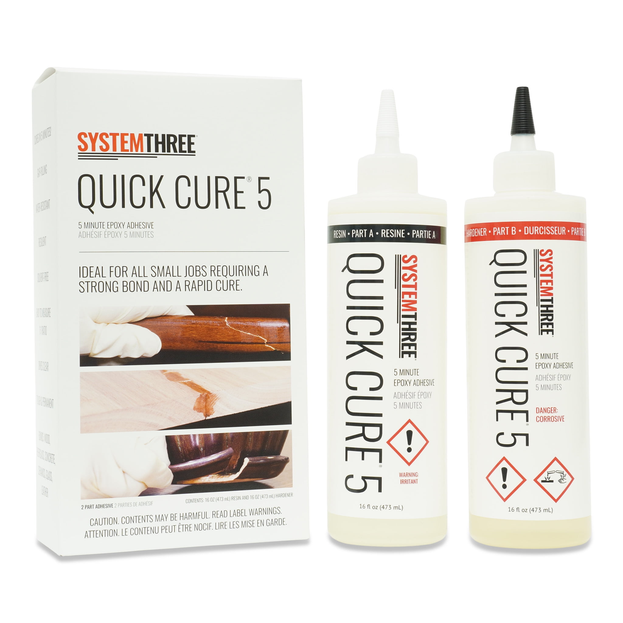System Three Quick Cure 5 Epoxy Adhesive, Quart Kit - Walmart.com