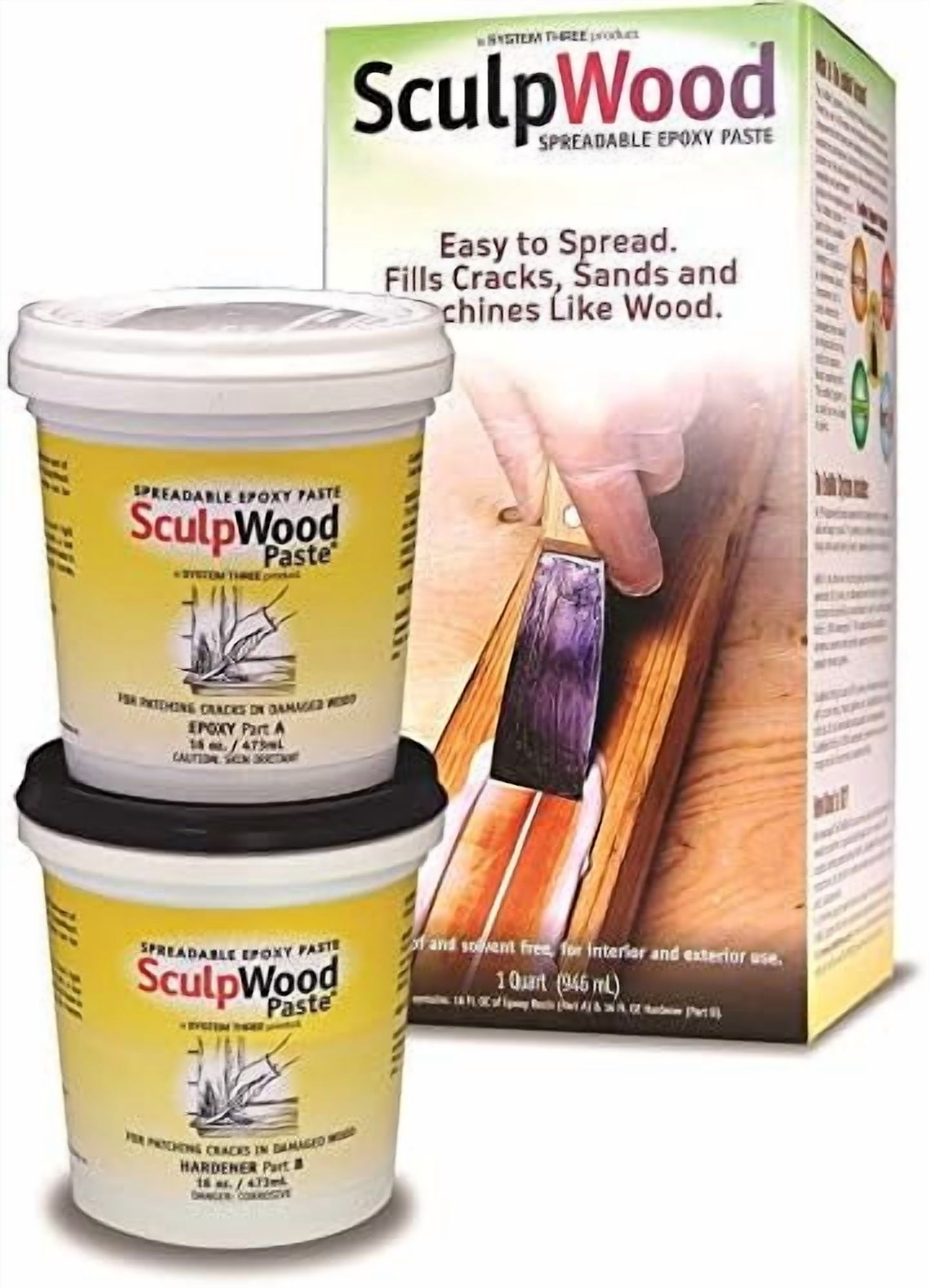System Three SculpWood Paste Wood Epoxy Filler, 1 Quart Kit - Walmart.com