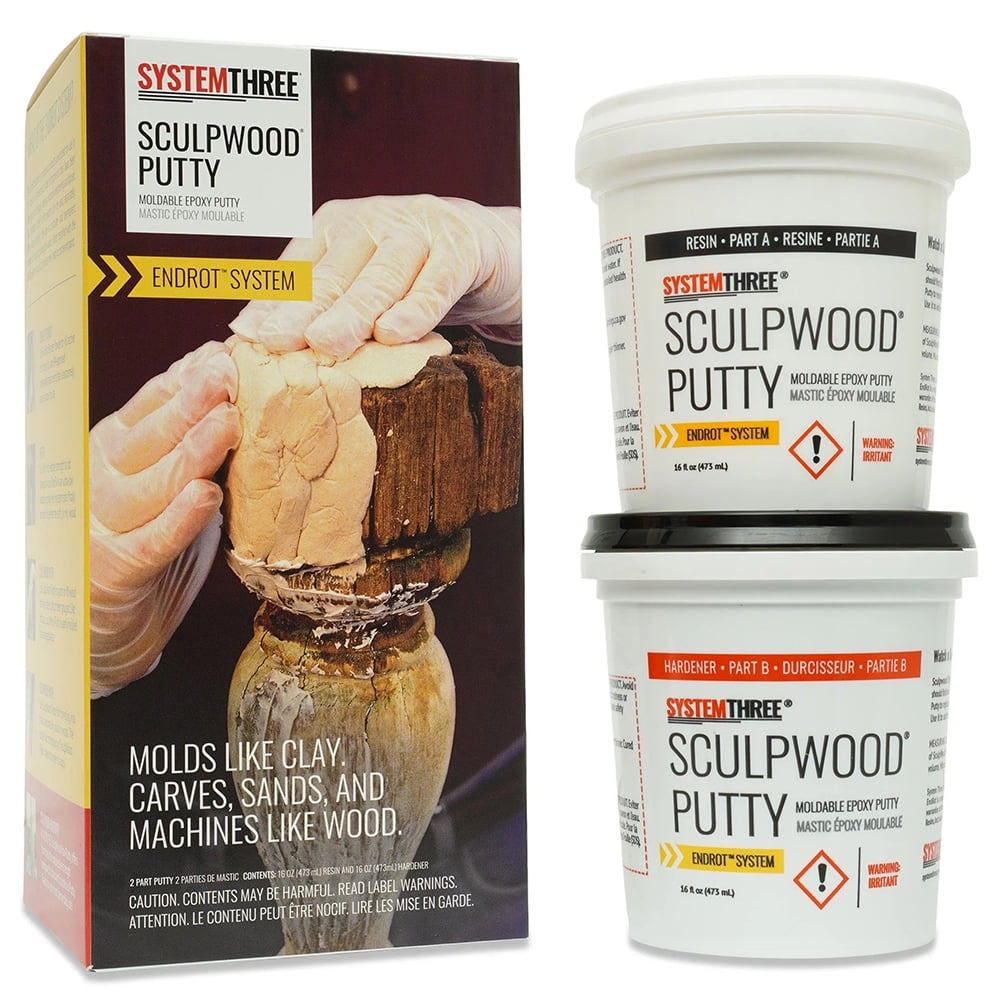 System Three SculpWood Putty Epoxy Filler, Quart Kit - Walmart.com