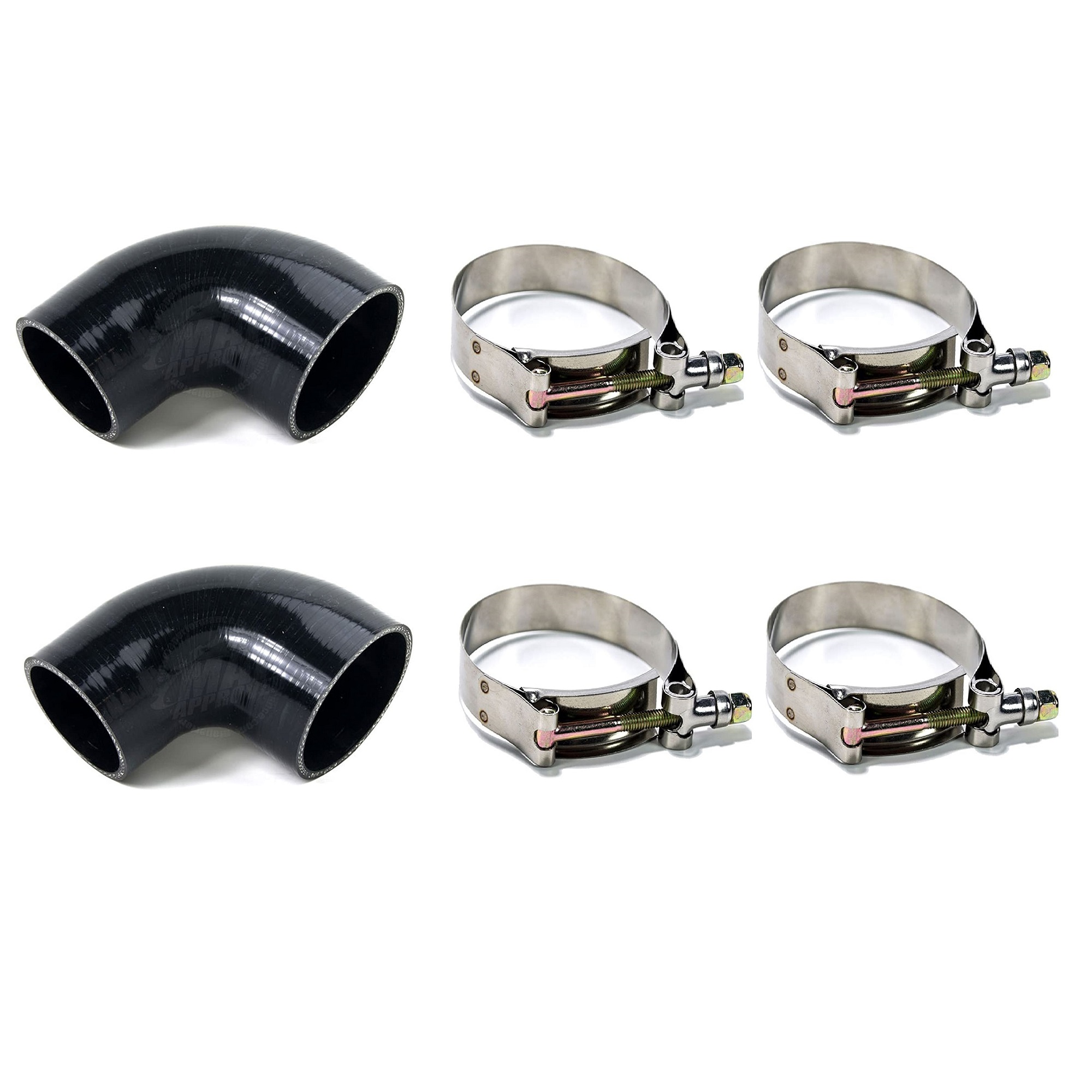 System1 Designs 2.5" to 2" Inch Black Silicone Reducer Coupler (6 Pack ...