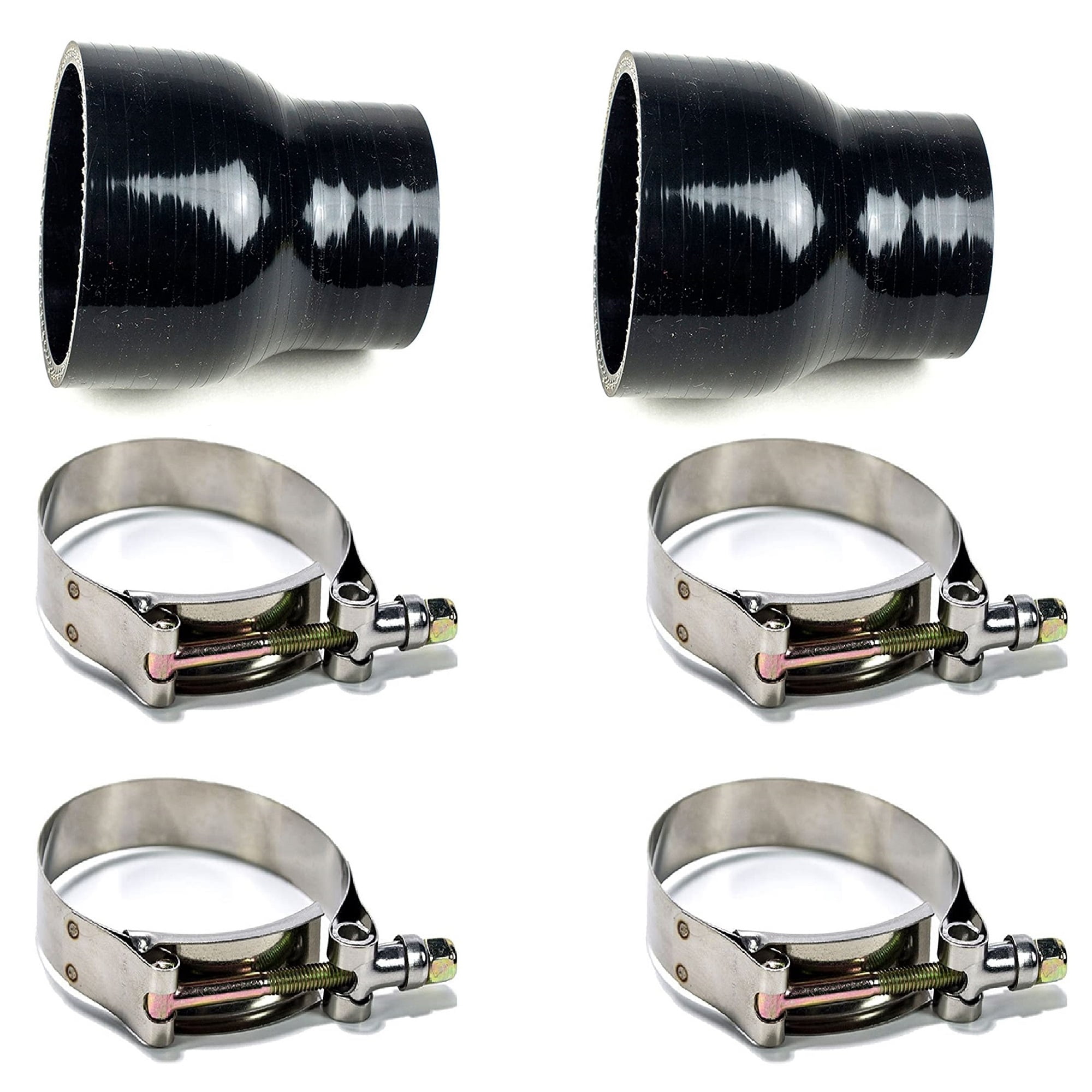 System1 Designs 3.5" to 2.5" Inch Black Silicone Reducer Coupler (2 ...