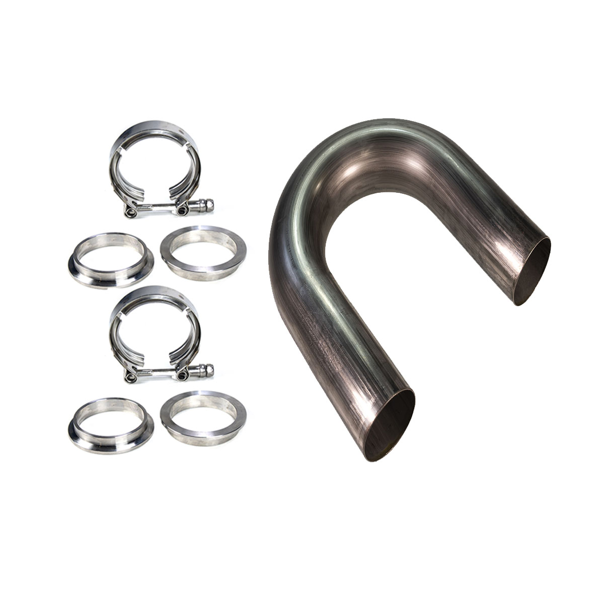 System1 Designs 3" OD 304 SS 180 Degree Mandrel Bend Pipe w/ V-Band ...