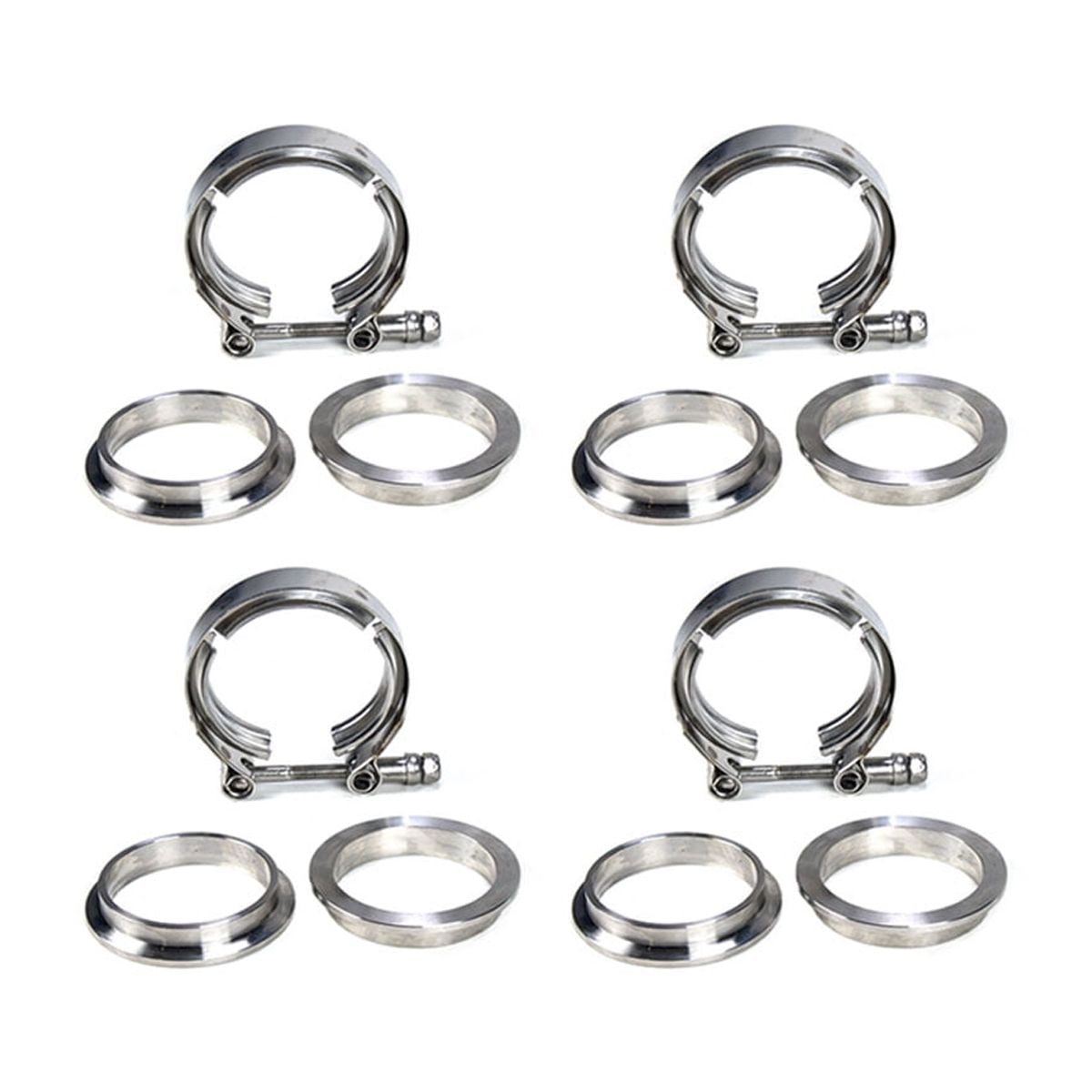 System1 Designs Performance 4.0in 304 SS V-Band Clamps (4) and V-Band Flanges (8) - Walmart.com