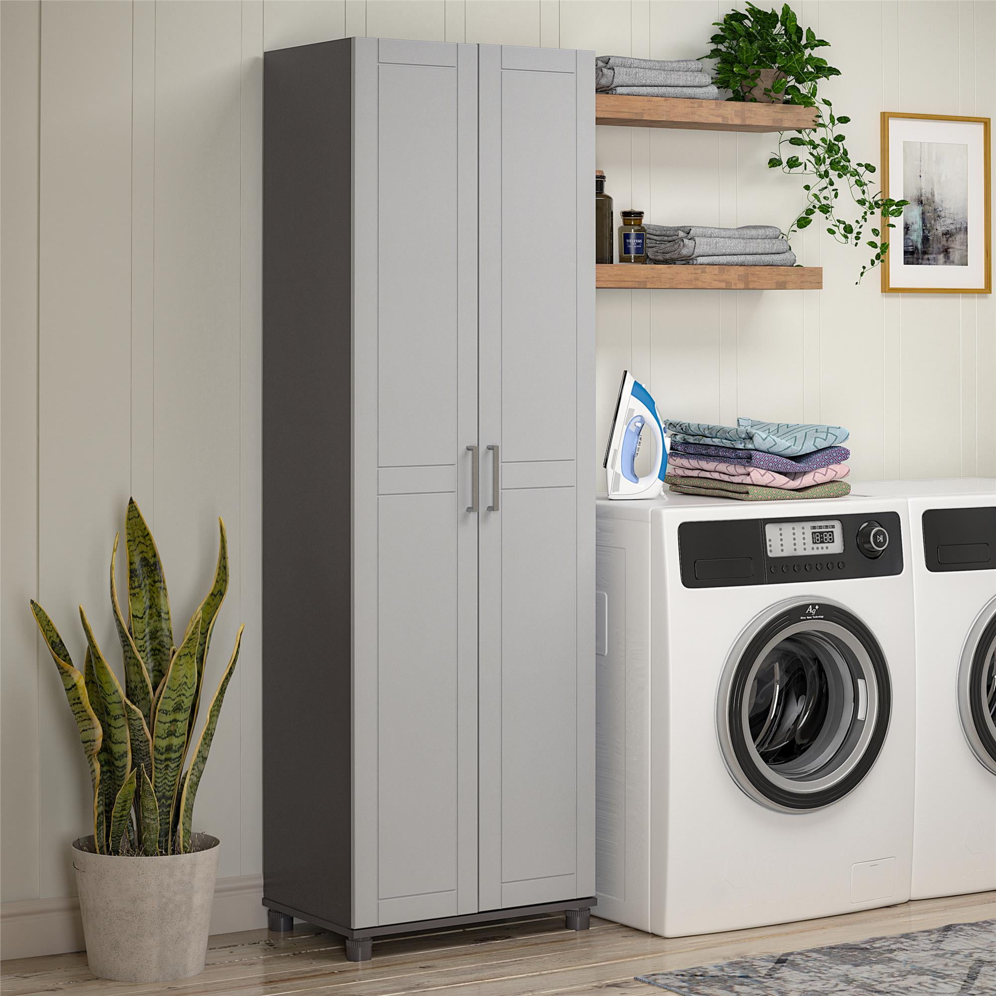 SystemBuild 5-Shelf 24" Utility Storage Cabinet, Gray - Walmart.com