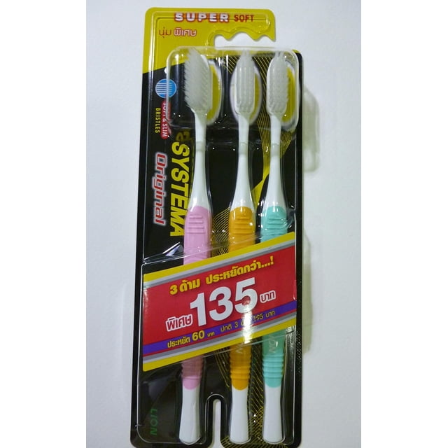 Systema Original Super Soft & Slim Bristles Toothbrushes Family Pack ...