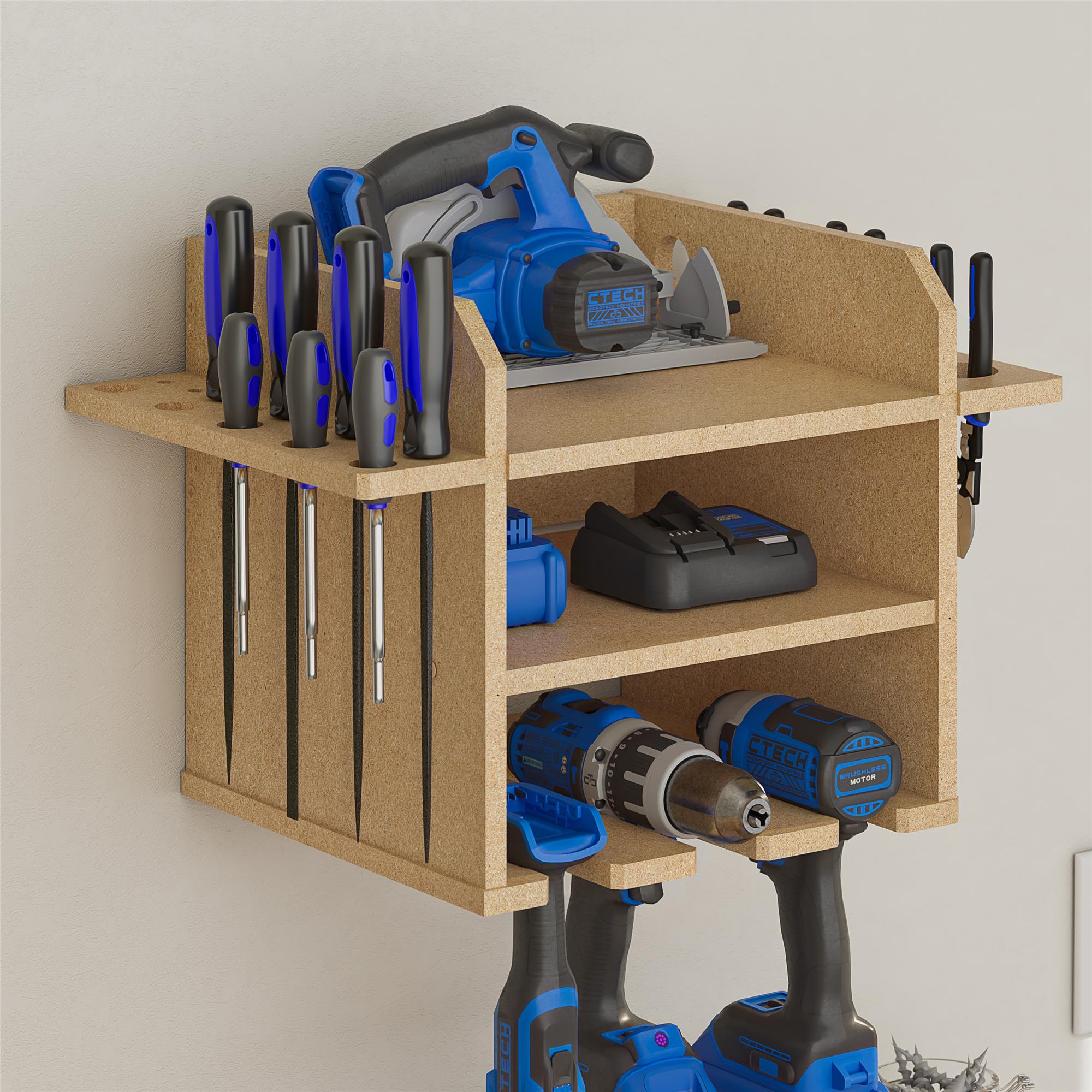 Systembuild Evolution Benford Narrow Wall-Mounted Tool Storage & Power ...