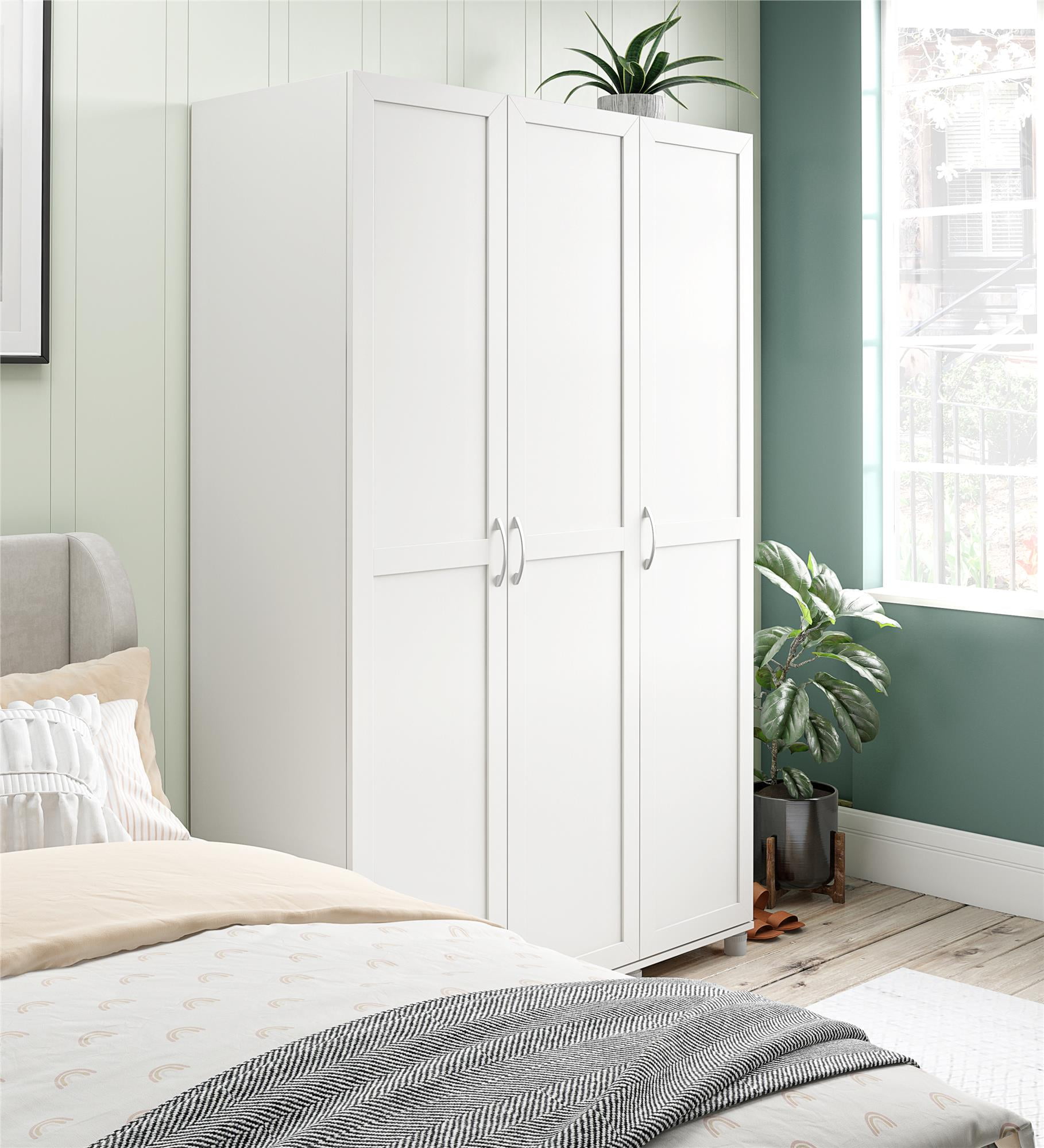 Systembuild Evolution Lory Framed 3 Door Wardrobe, White - Walmart.com