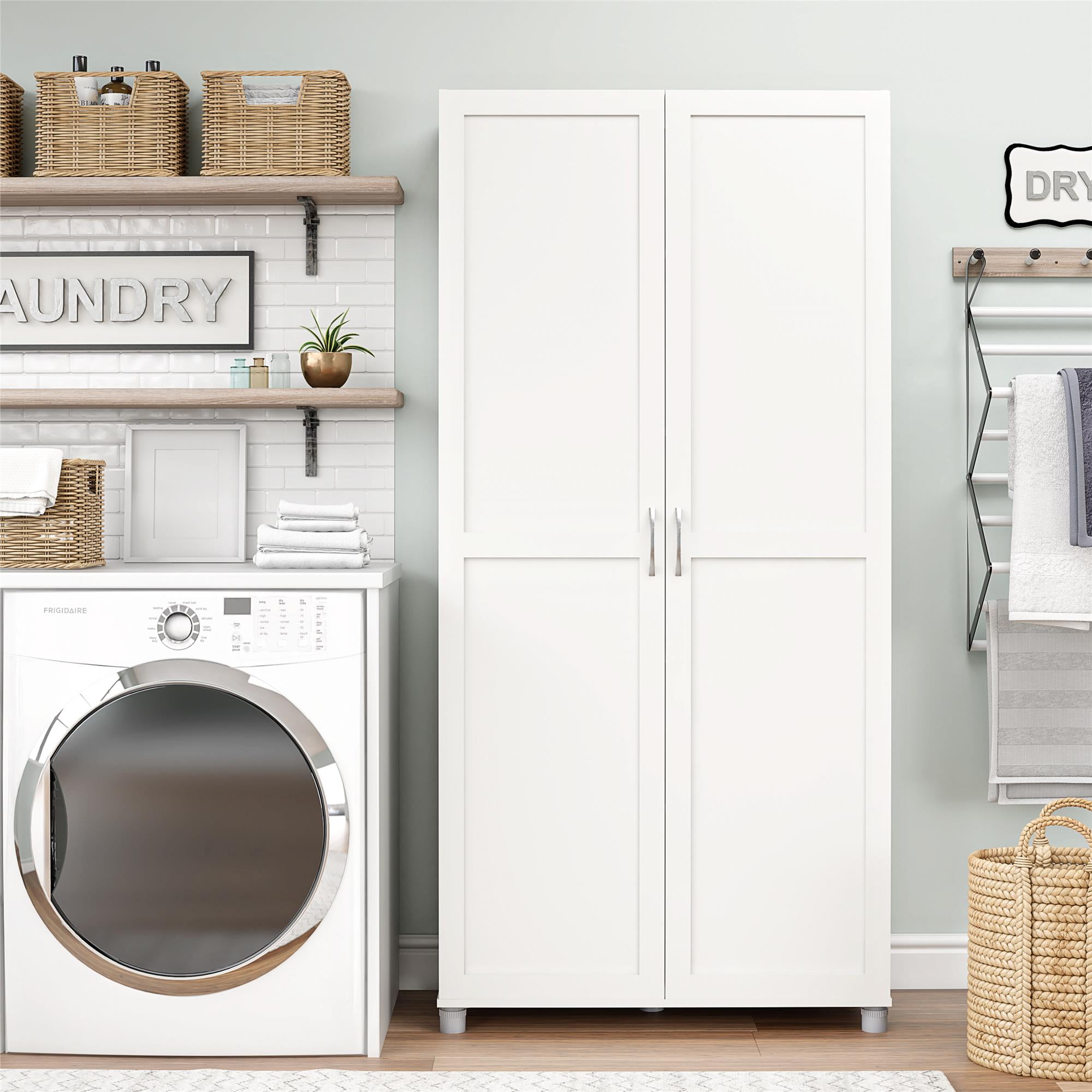 "Systembuild Evolution Lory, 36"" White Utility Cabinet, Freestanding ...