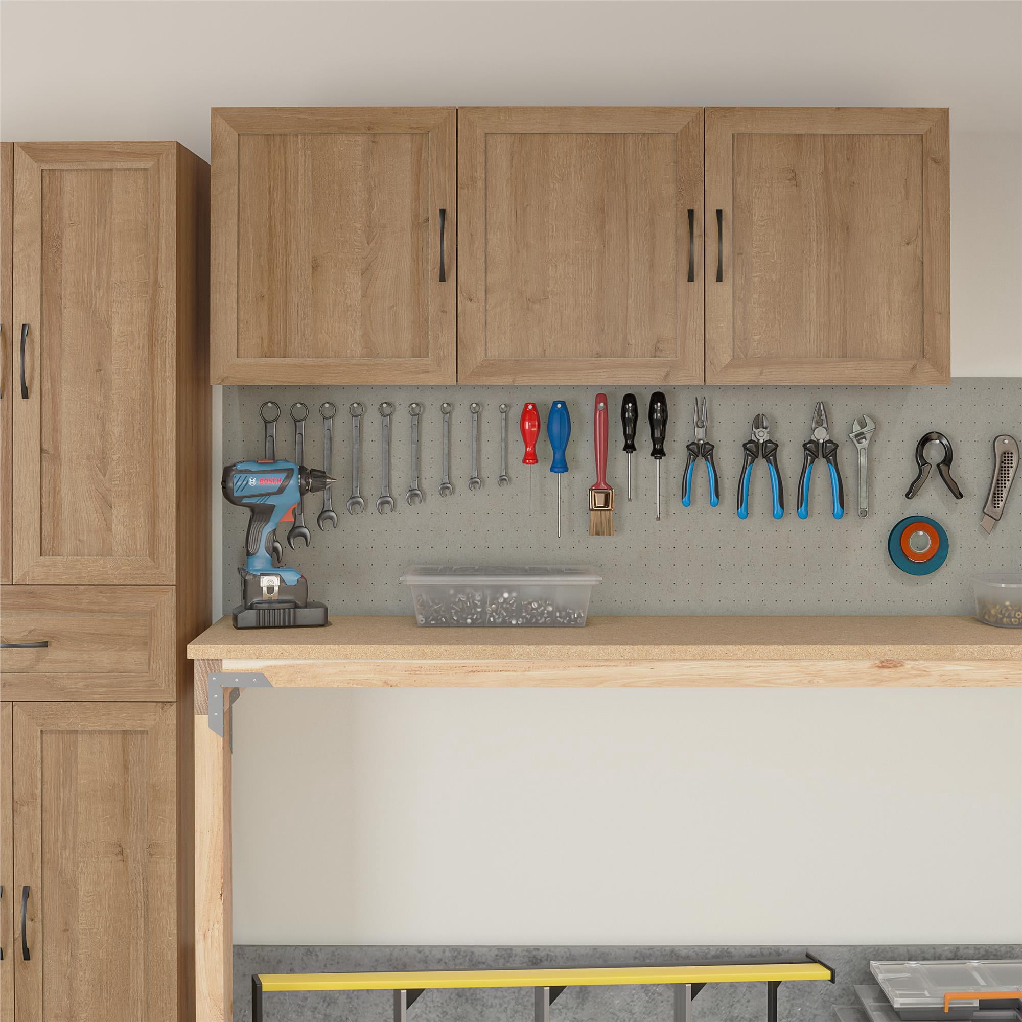 Systembuild Evolution Lory 54" Wall Mounted Storage Cabinet, Natural ...