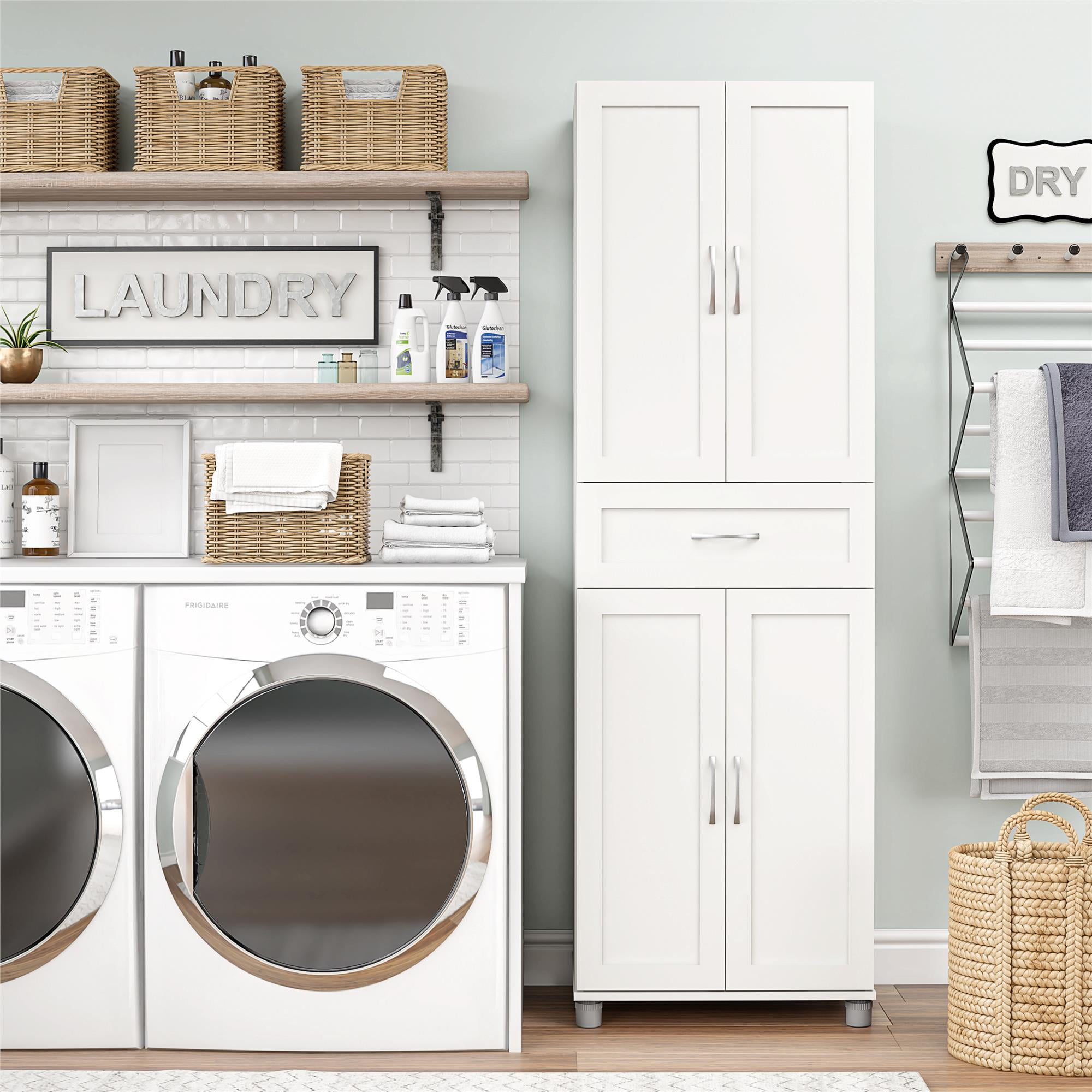 Systembuild Evolution Lory Framed Storage Cabinet with Drawer, White - Walmart.com