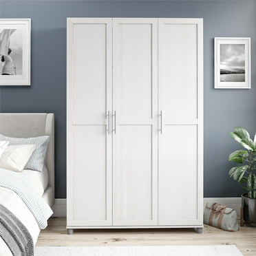 OXYLIFE 4 Door Wardrobe Armoire with Clothing Rod and Storage Shelves ...