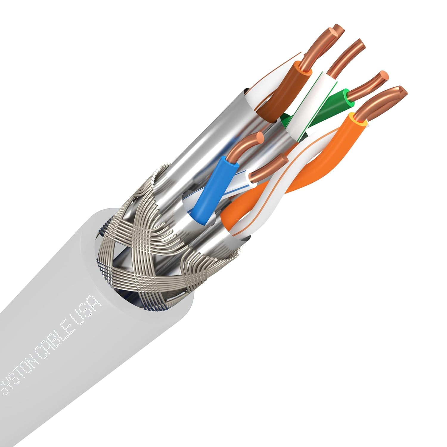 Syston Cable Cat8 Ethernet Bulk Raw Cable 2000MHz 2GHz 40GB 200 ft ...