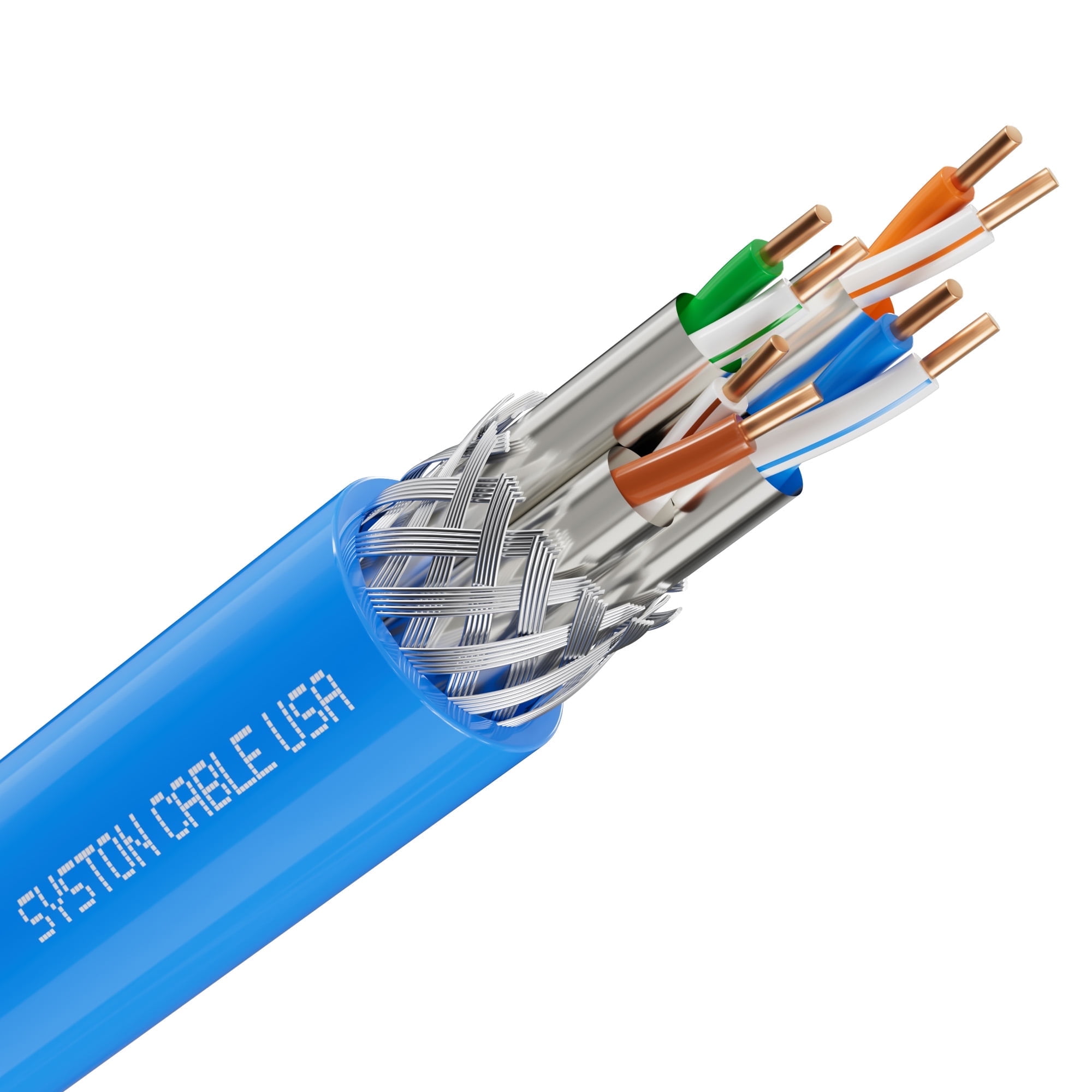 Syston Cable Cat8 Ethernet Bulk Raw Cable 2000MHz 2GHz 40GB 50 ft Solid ...