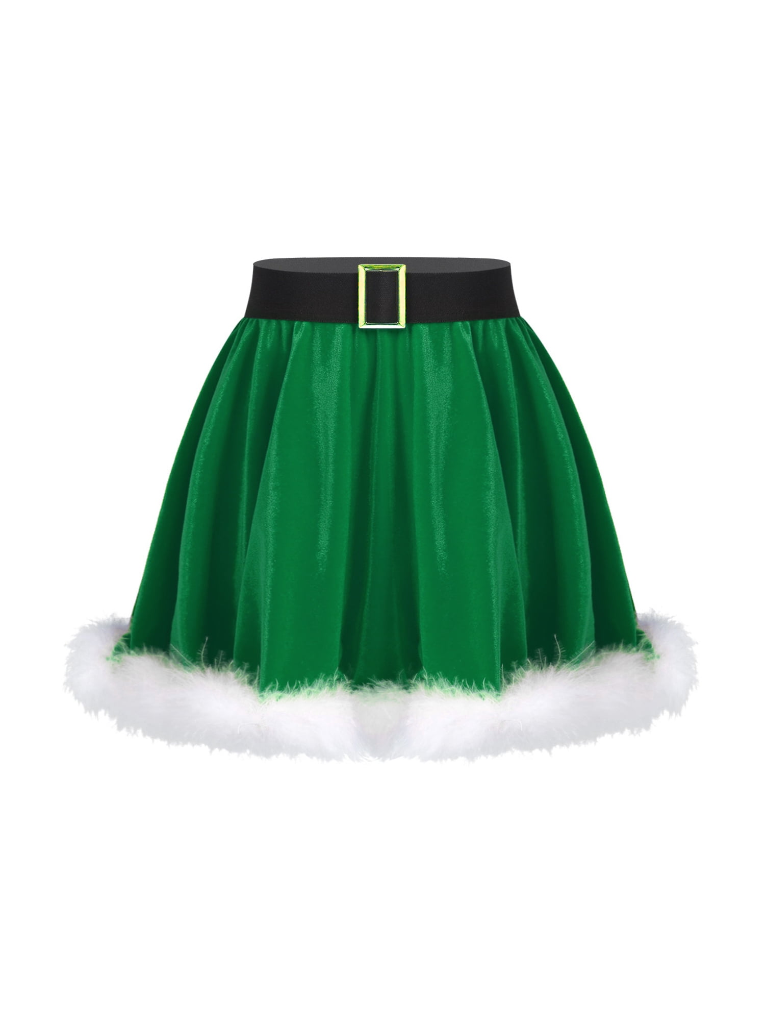 Sywiyi Christmas Girls Velvet Skorts Xmas Holiday Miss Santa Claus ...