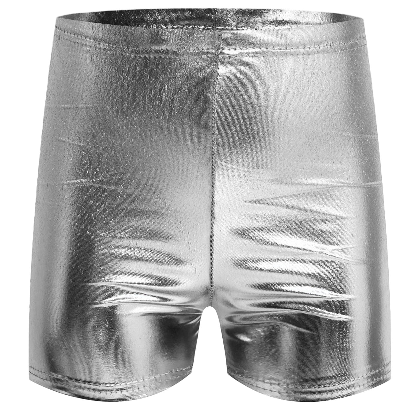 Sywiyi Girls Metallic Dance Shorts Cheerleading Dance Performance Hot ...