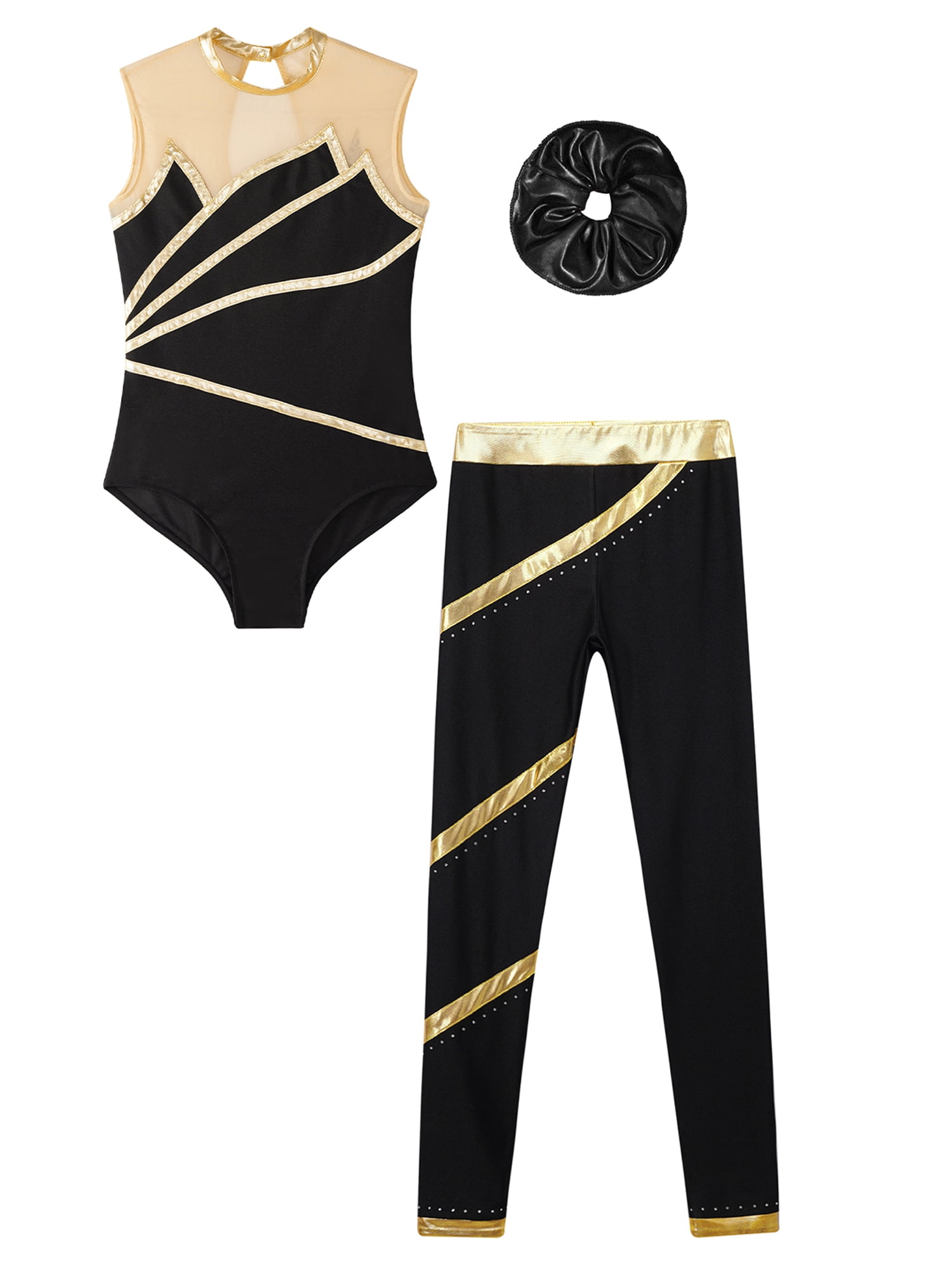 Sywiyi Kids Girls Gymnastics Outfits Sleeveless Dance Jumpsuits Leotard ...