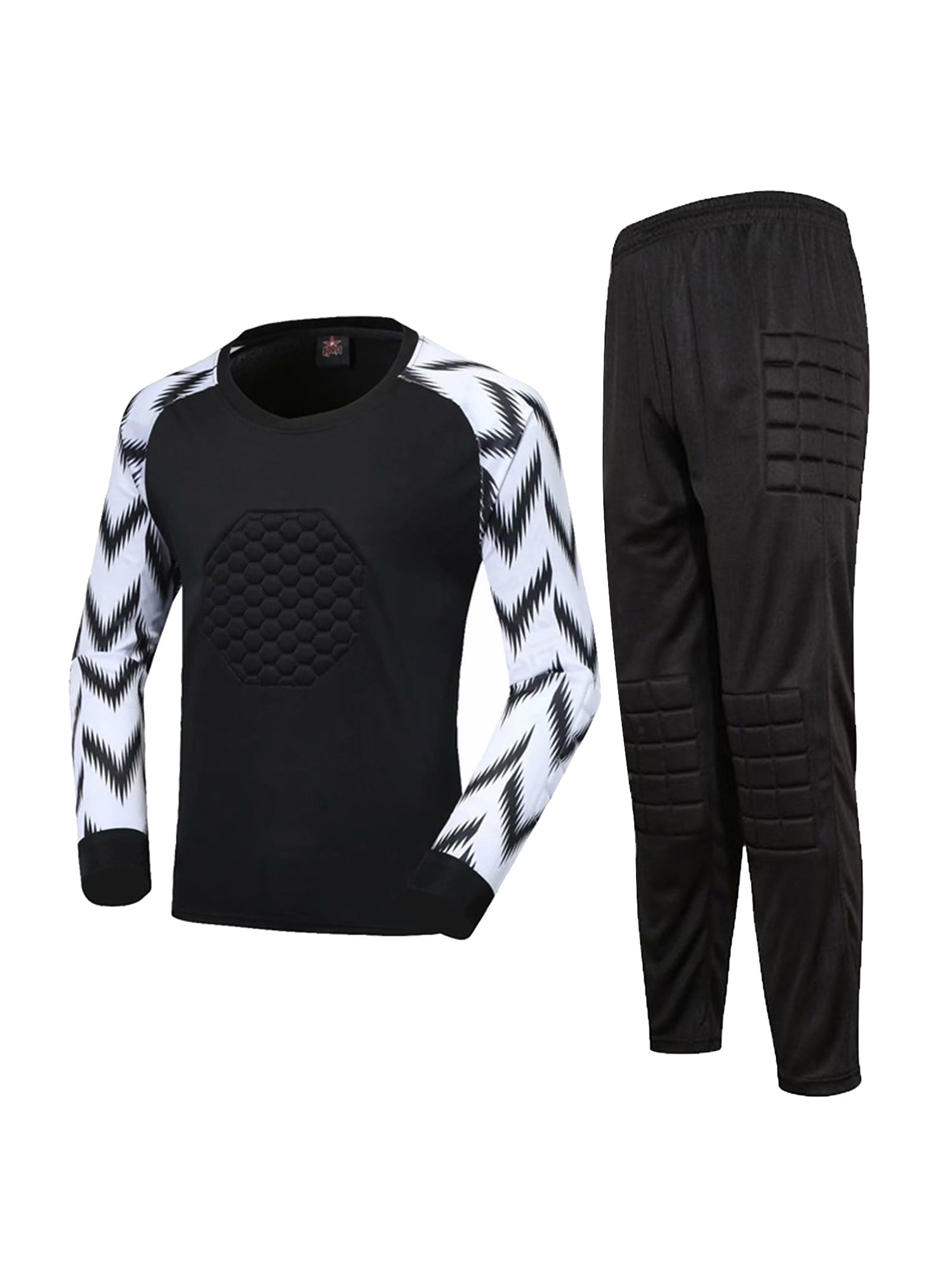 Sywiyi Men Football Training Uniform Suit Padded Long Sleeve Soccer ...