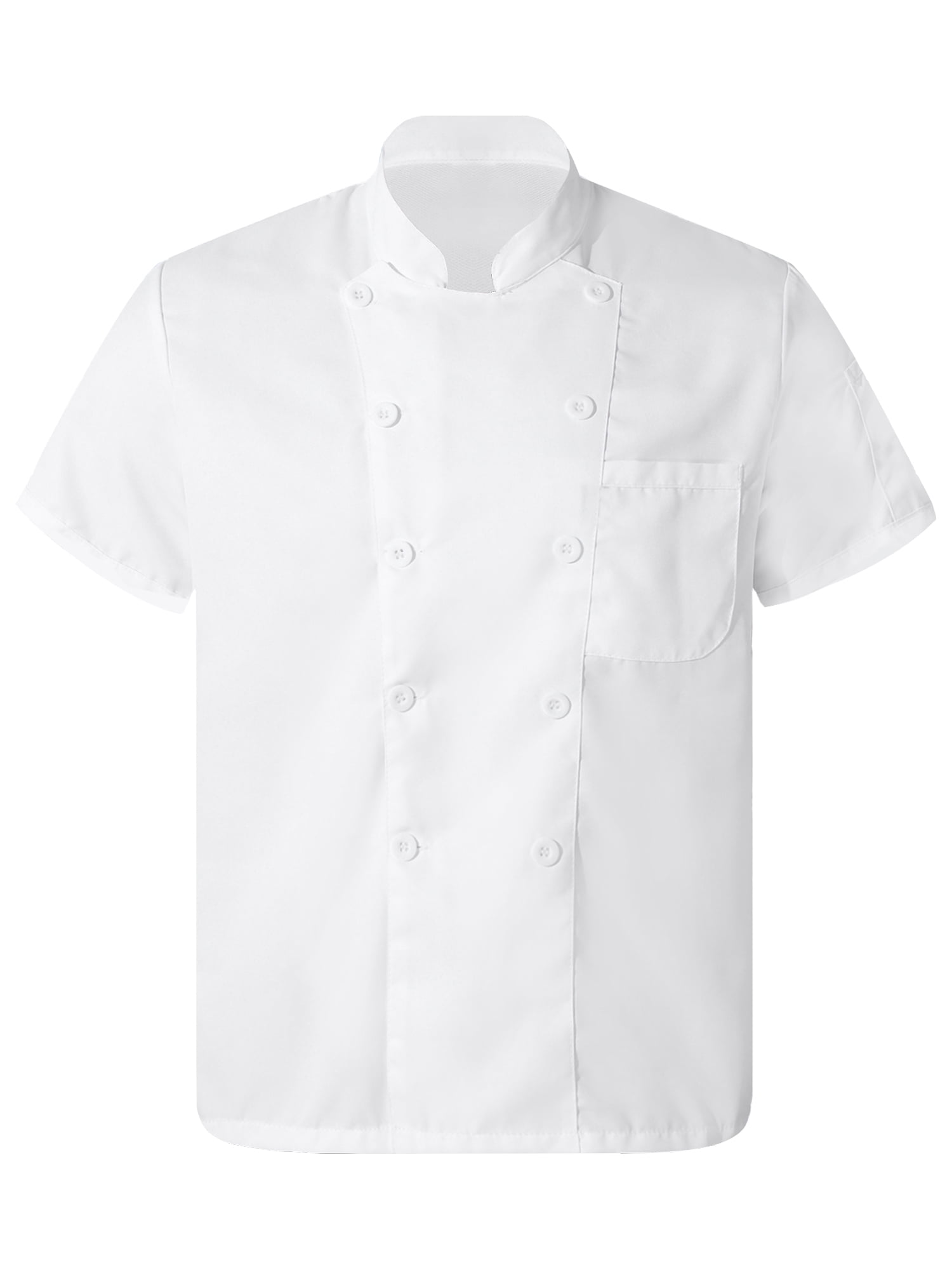Sywiyi Mens Chef Coat Uniform Short Sleeve Restaurant Kitchen Cooking ...