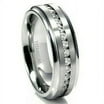 Metal Masters Titanium Men's Wedding Band, 8 MM, with 9 Large Channel Set Cubic Zirconia Stones ...