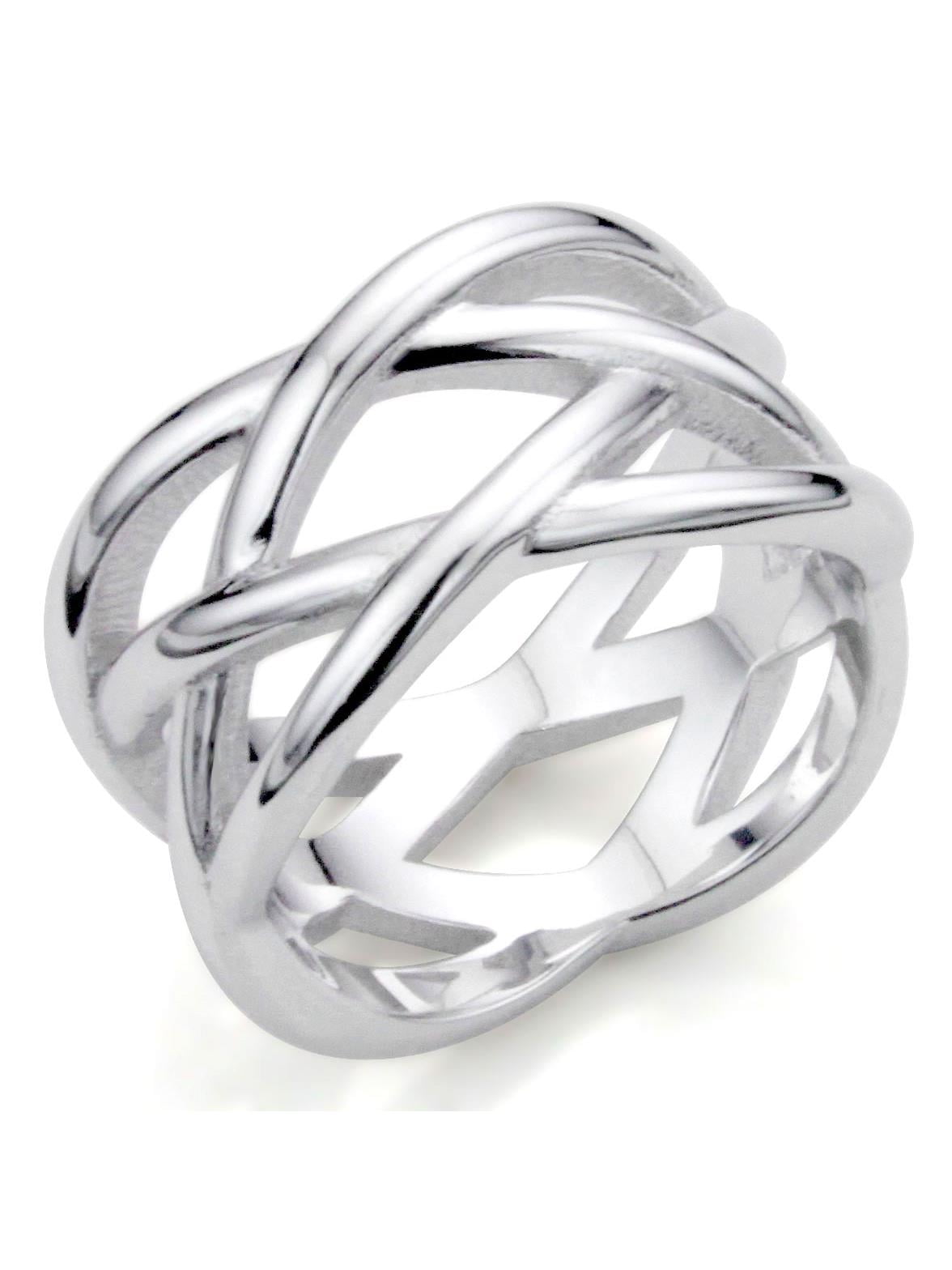 Sz 12 Sterling Silver 925 "X" Criss Cross Eternity Ring - Walmart.com