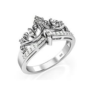 Chandelier ring in sterling silver w/4 bezel-set, 14 bead-set Ring sz ...