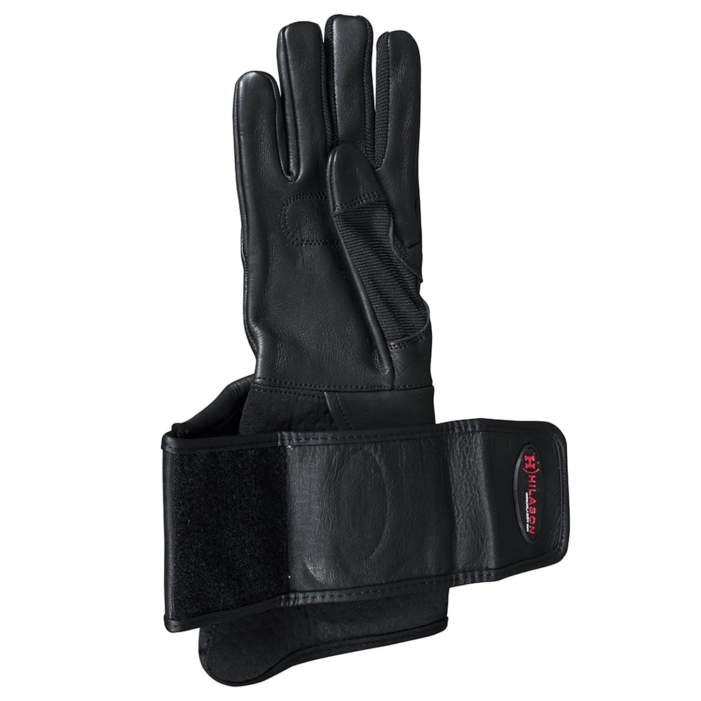 Sz 7 Hilason Bull Riding Gloves Pro Rodeo Leather Black Right Hand ...
