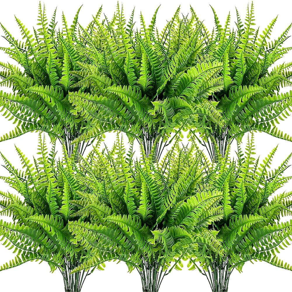 SzJias Fake Outdoor Plants Artificial Ferns for Outdoors Fake Fern ...