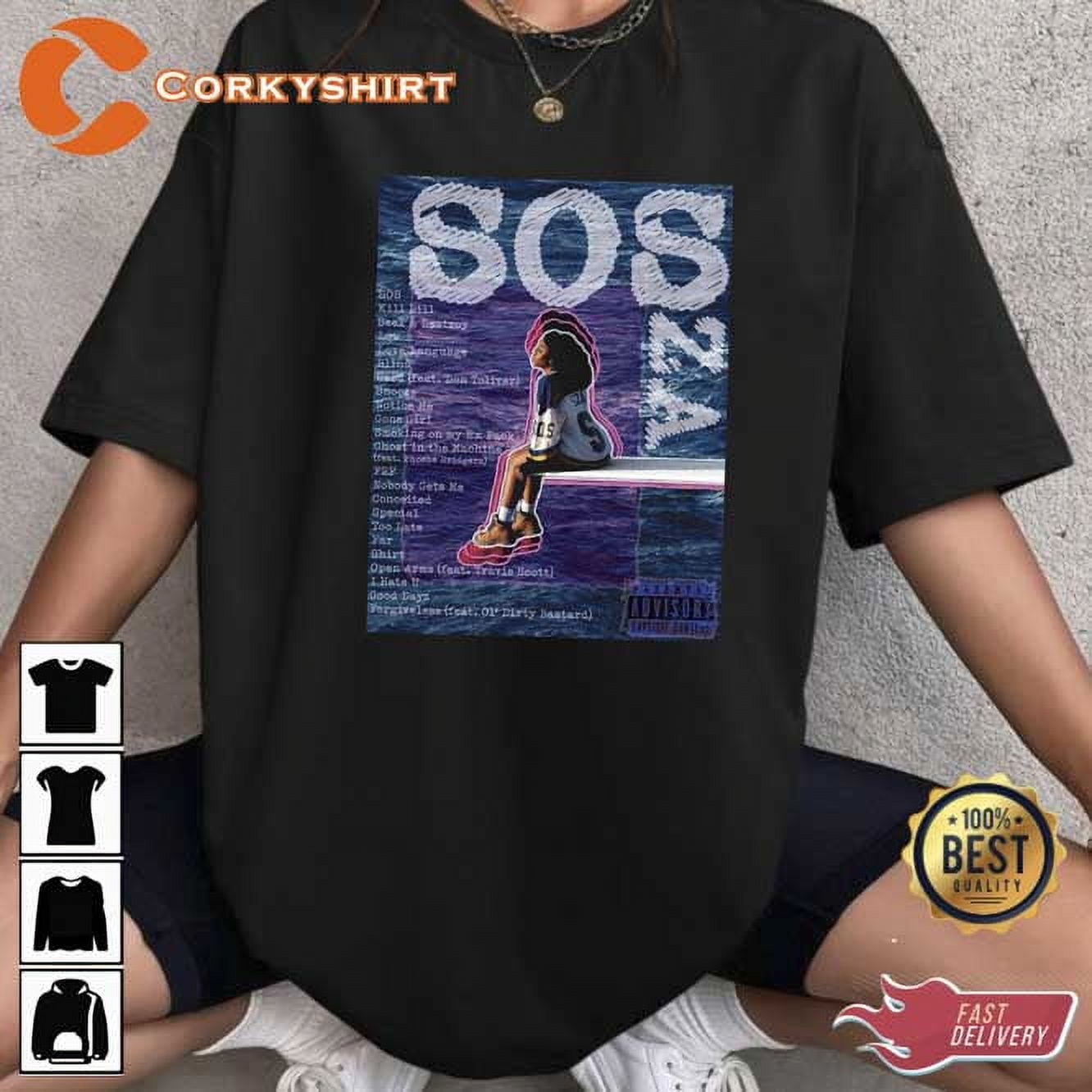 Sza Sos Ctrl Album Kill Bill Music Concert T-shirt - Walmart.com