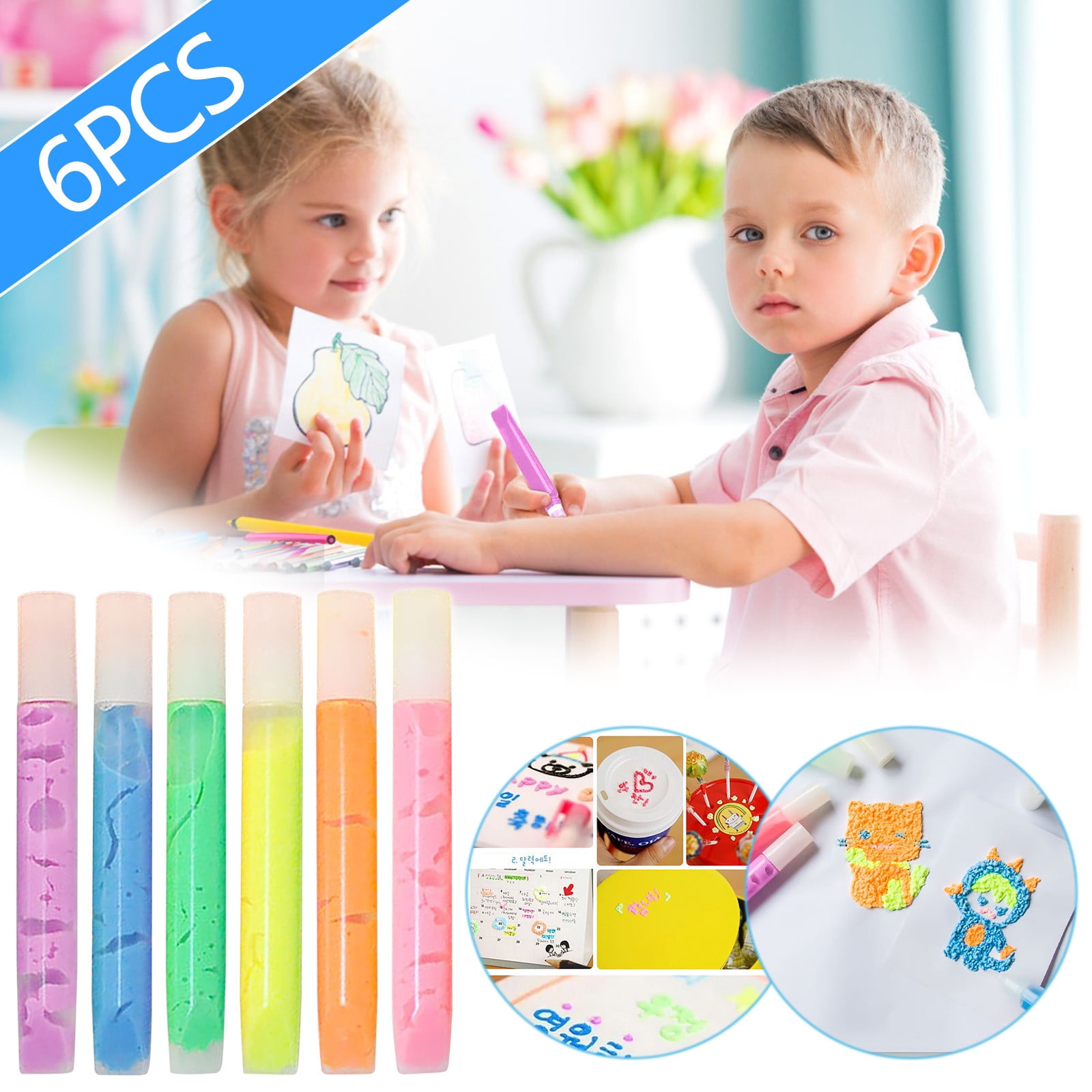 Szbaoan 3D Puffy Paint Pens For DIY Art Projects Create Raised Designs ...