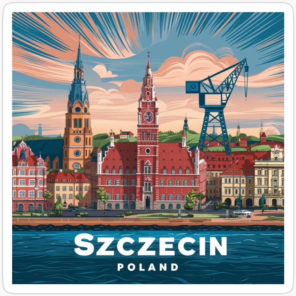 Szczecin,Poland Sticker Phone Decal Water Bottle Stickers Car Decals ...