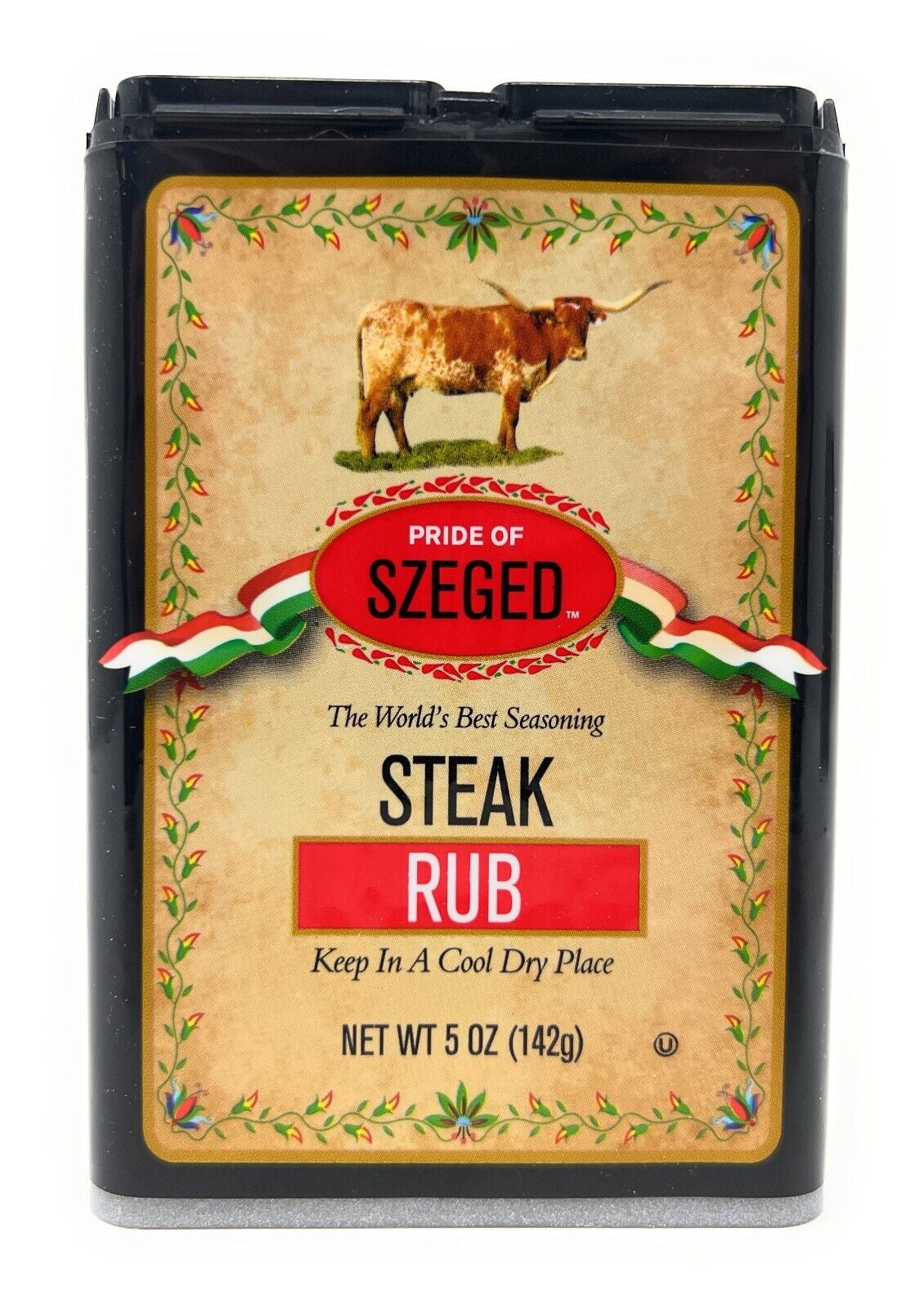 SZEGED Steak Rub, Gourmet Seasoning, 5 oz Tin, 2 Pack, Bold Flavor for ...