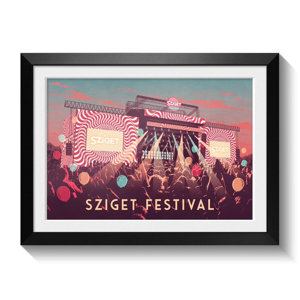 Sziget Music Festival Poster, Sziget Main Stage, Budapest Hungary Print ...