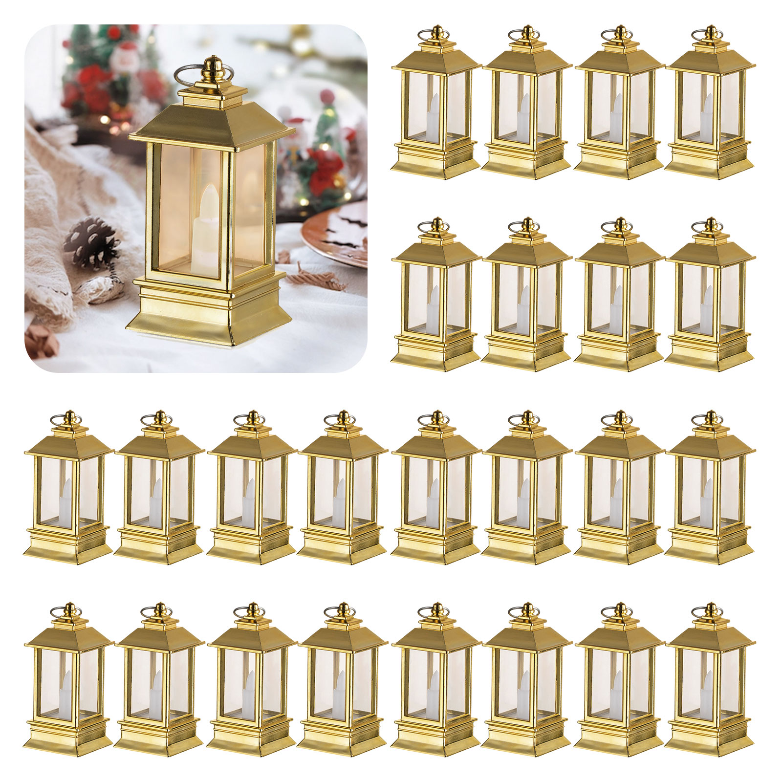 Perfnique Modern Farmhouse Lantern Decor, 15'' 13'' Set of 2 Black ...