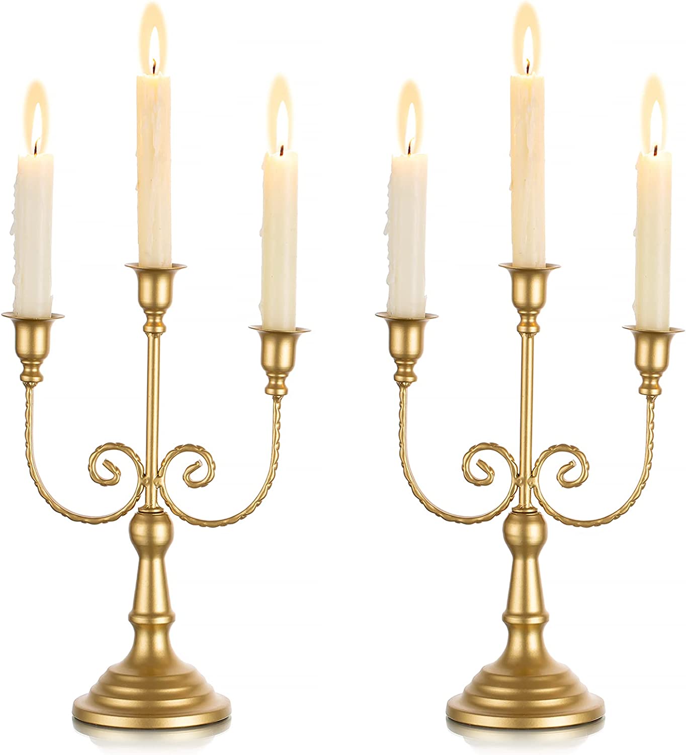 Tebru 2 Colors 3 Arms Metal Candle Holder European Style Candelabra ...