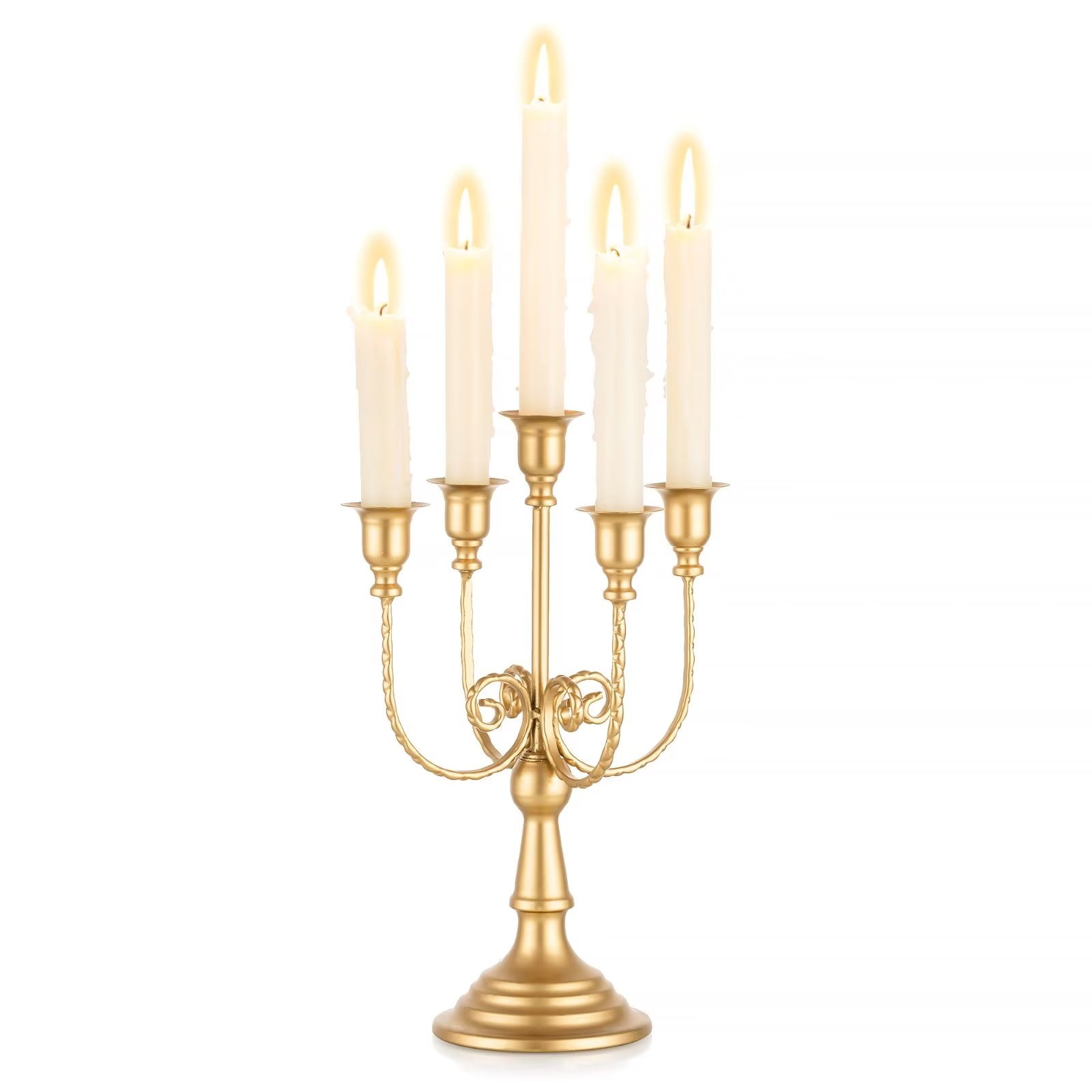 Sziqiqi Gold Candelabra, 5 Arms Candlestick Stand, Wedding Centerpiece ...
