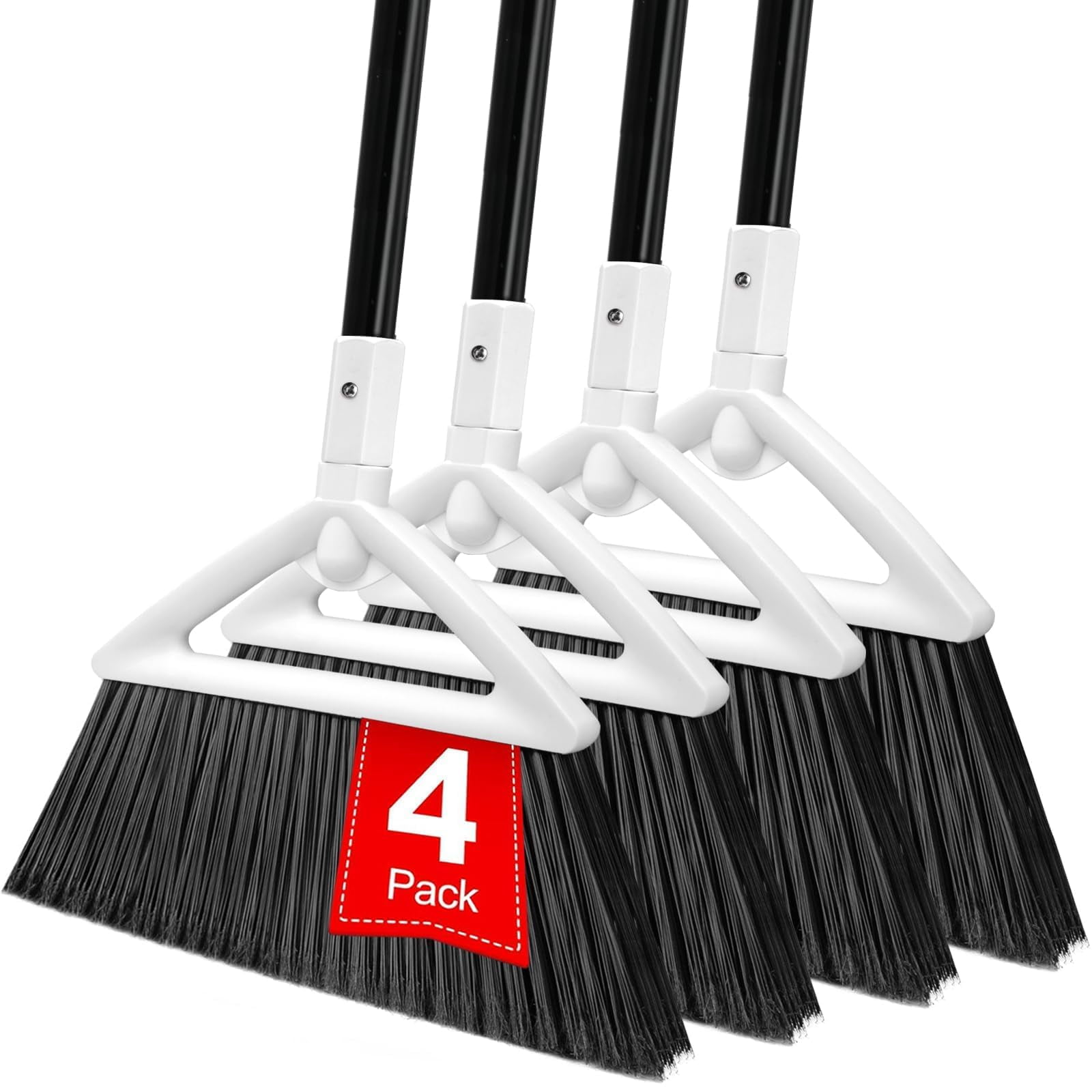 Szjyhqy 4 Pack Outdoor Indoor Broom, Brooms for Sweeeping Indoor, Heavy-Duty Kitchen Broom with ...