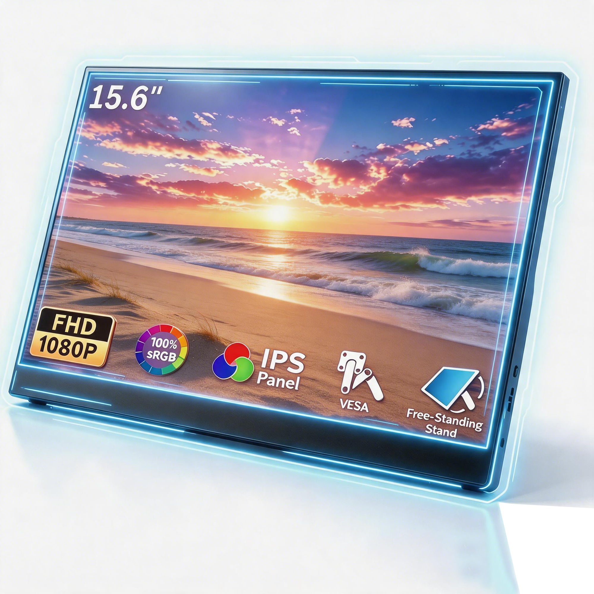 15.6" Portable Monitor Laptop Screen Extender,FHD 1080P IPS Display ...