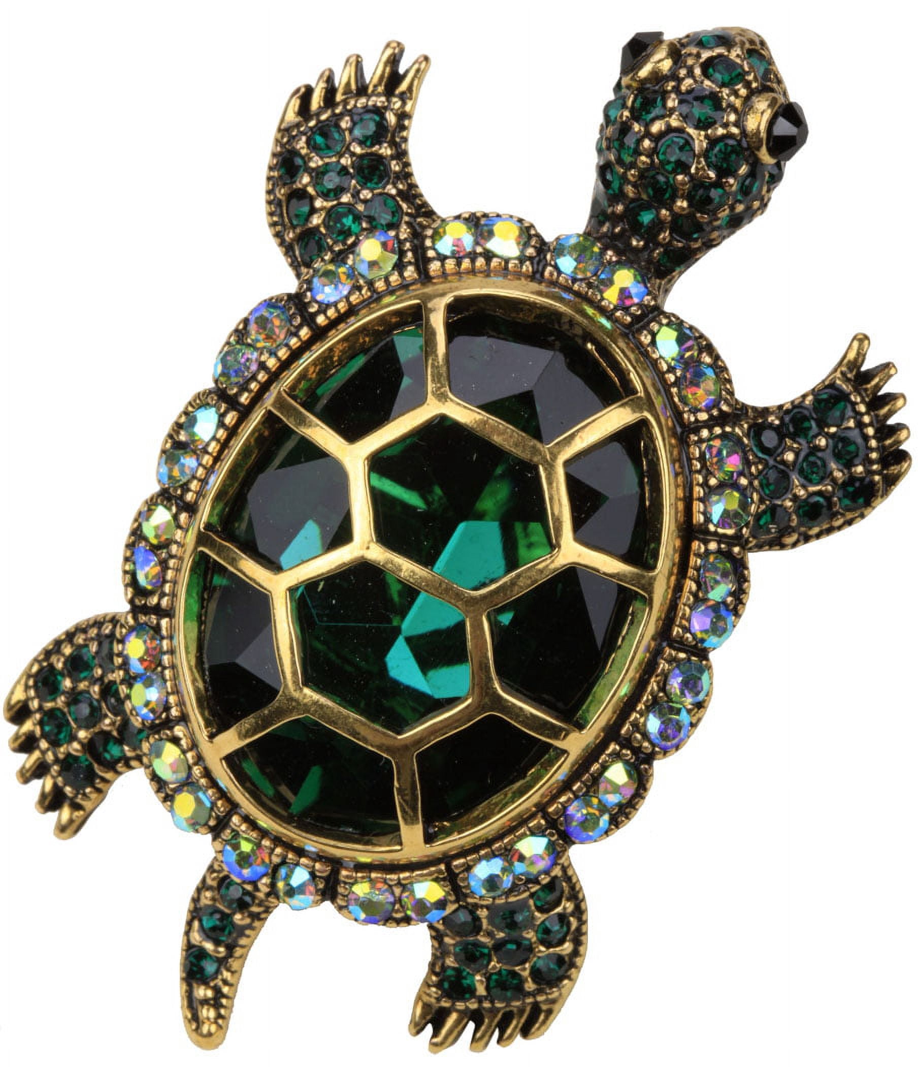 Szxc Green Big Turtle Pin Brooch Pendant 2-in-1 for Women Blouse Jacket ...