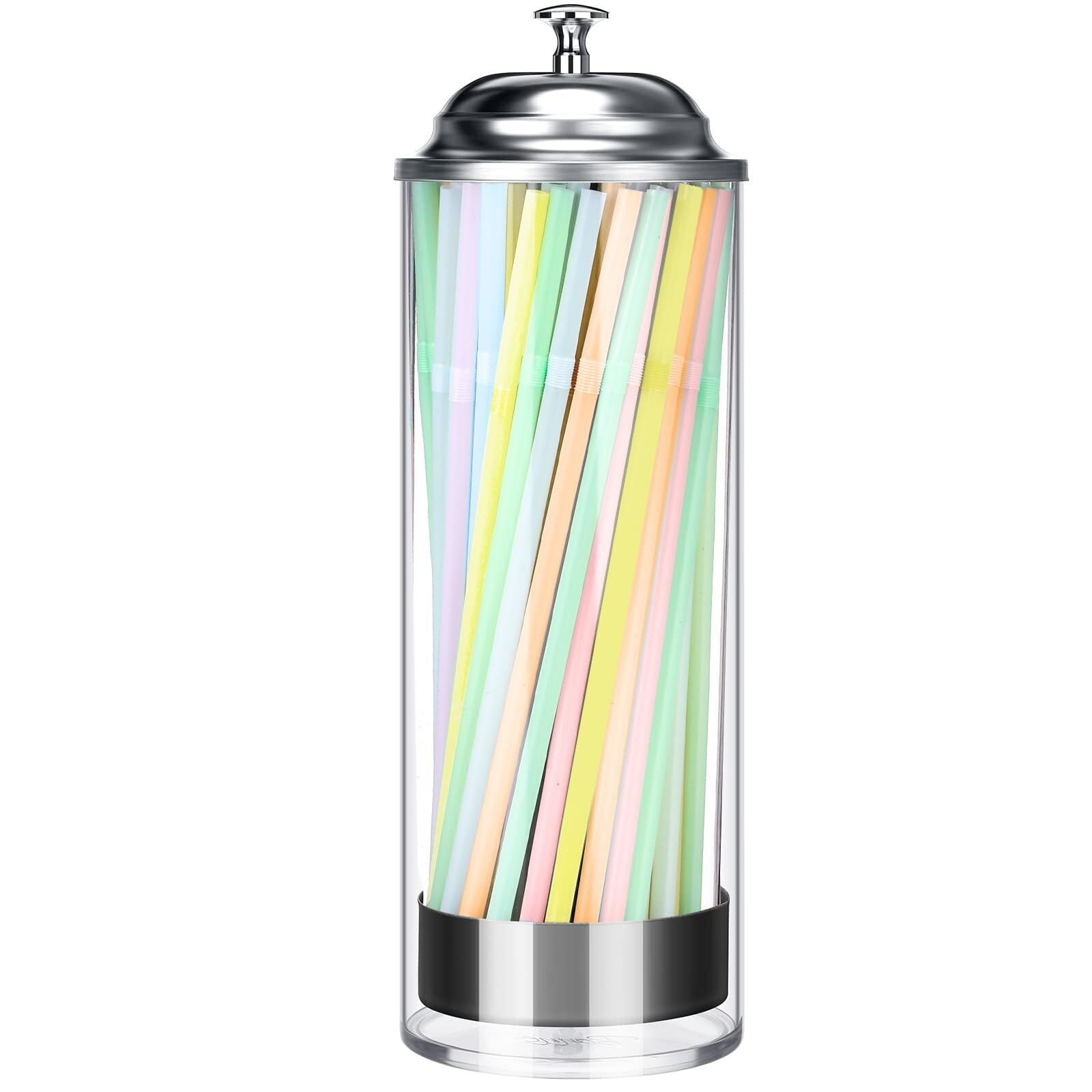 T. 10.6 Inch Plastic Straw Dispenser and 100 Pcs Drinking Straw ...