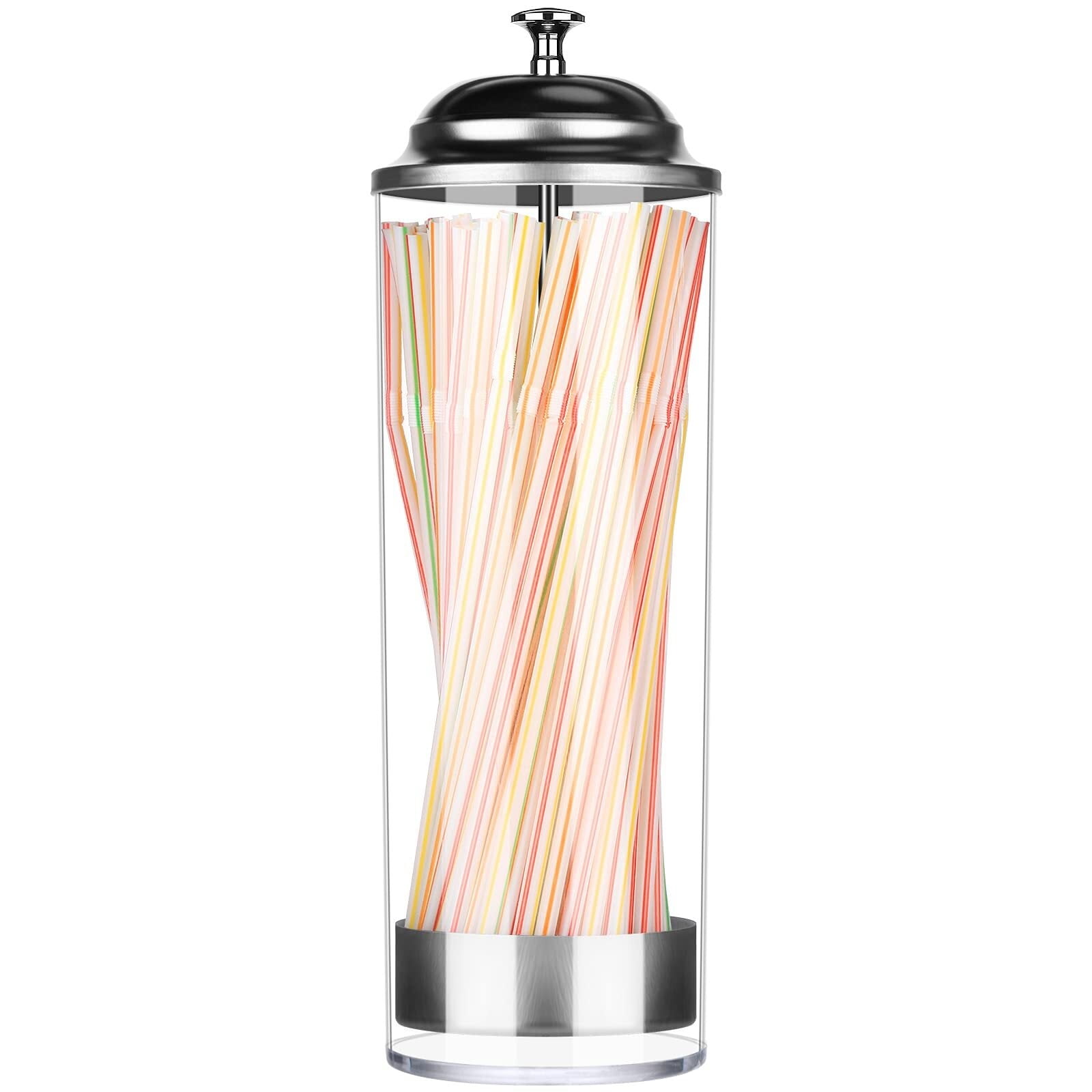 T. 10.6 Inch Plastic Straw Dispenser and 100 Pcs Drinking Straw ...