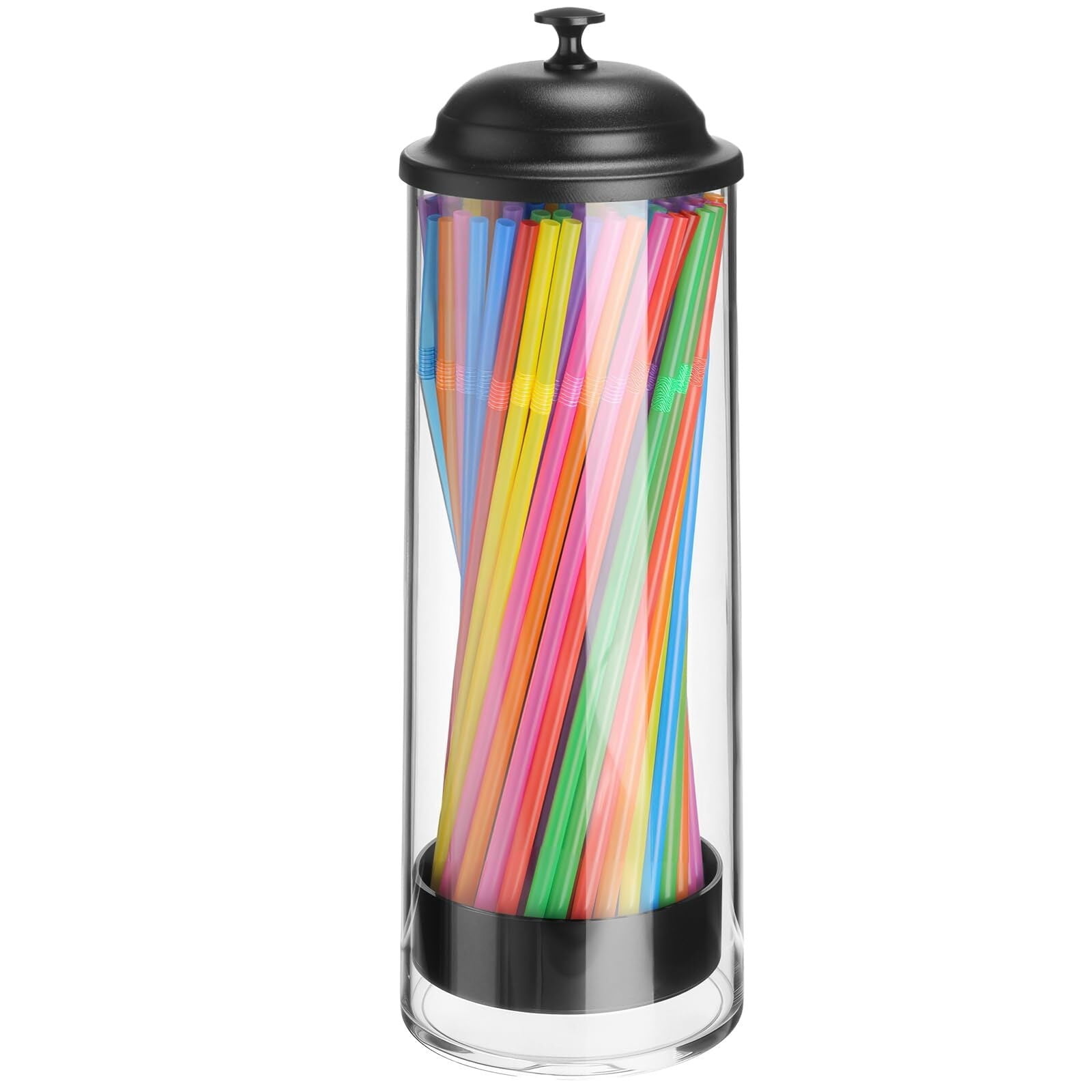 T. 10.6 Inch Plastic Straw Dispenser and 100 Pcs Drinking Straw ...