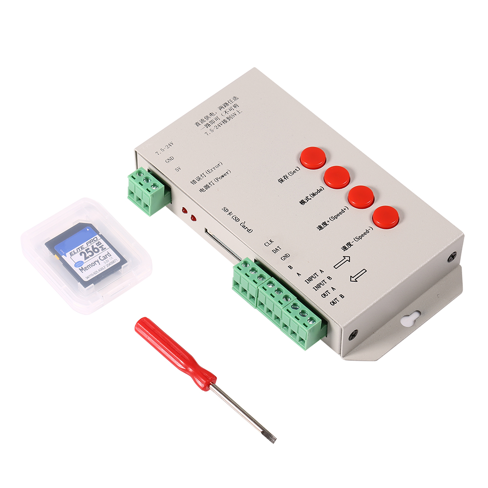 T-1000S LED Full Color Programmable Pixel Controller for WS2811 2801 ...