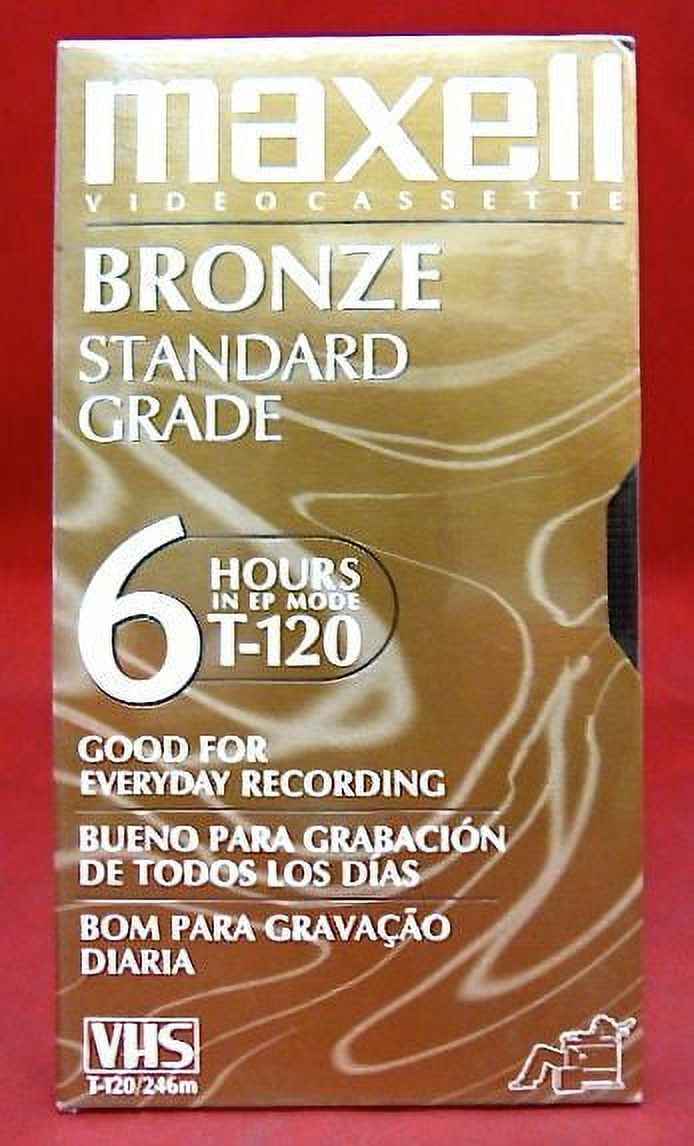 Maxell T-120 Standard Grade VHS Video Cassette Tape, 6 Hours EP Mode ...