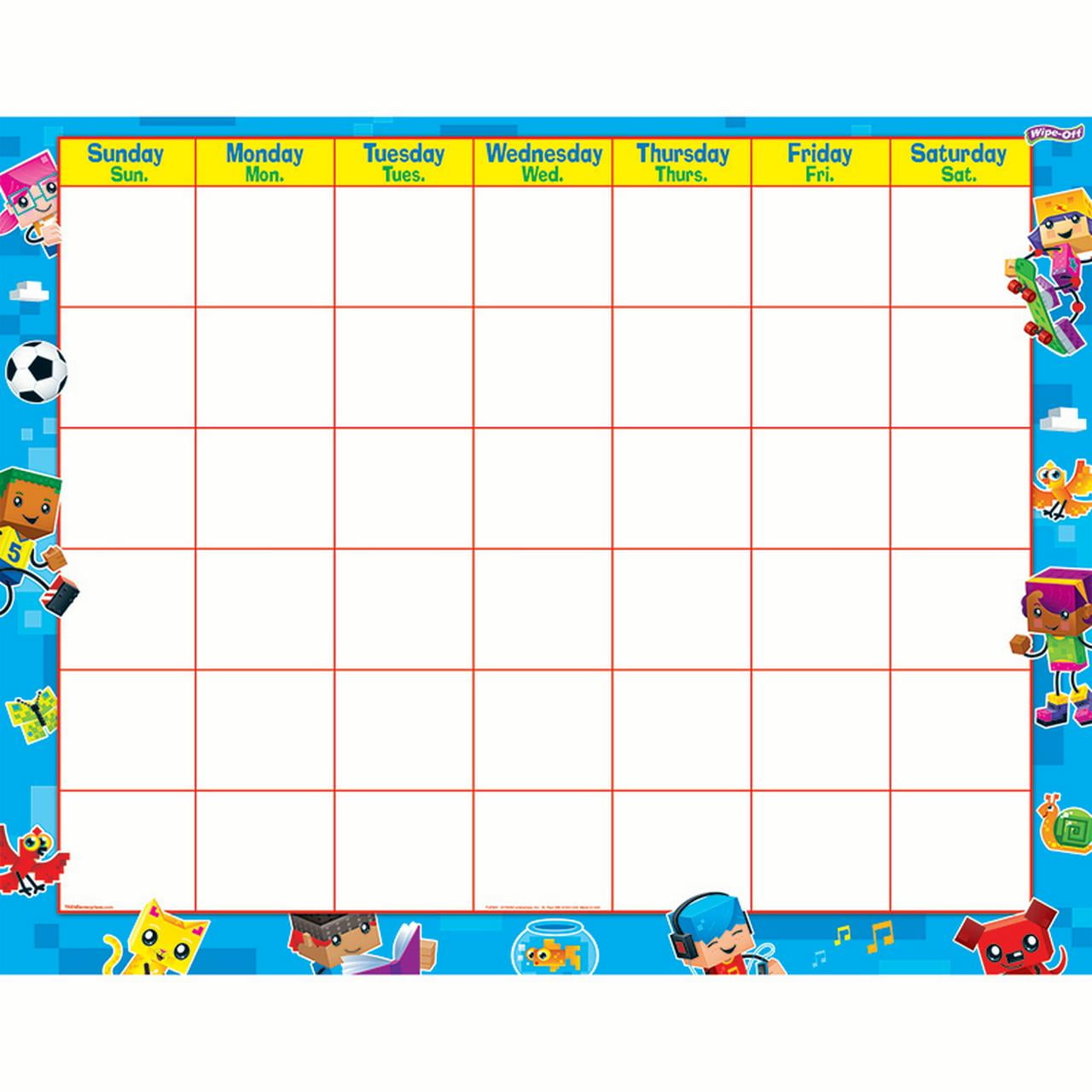 WIPE OFF CALENDAR-MONT - T27031 - Walmart.com