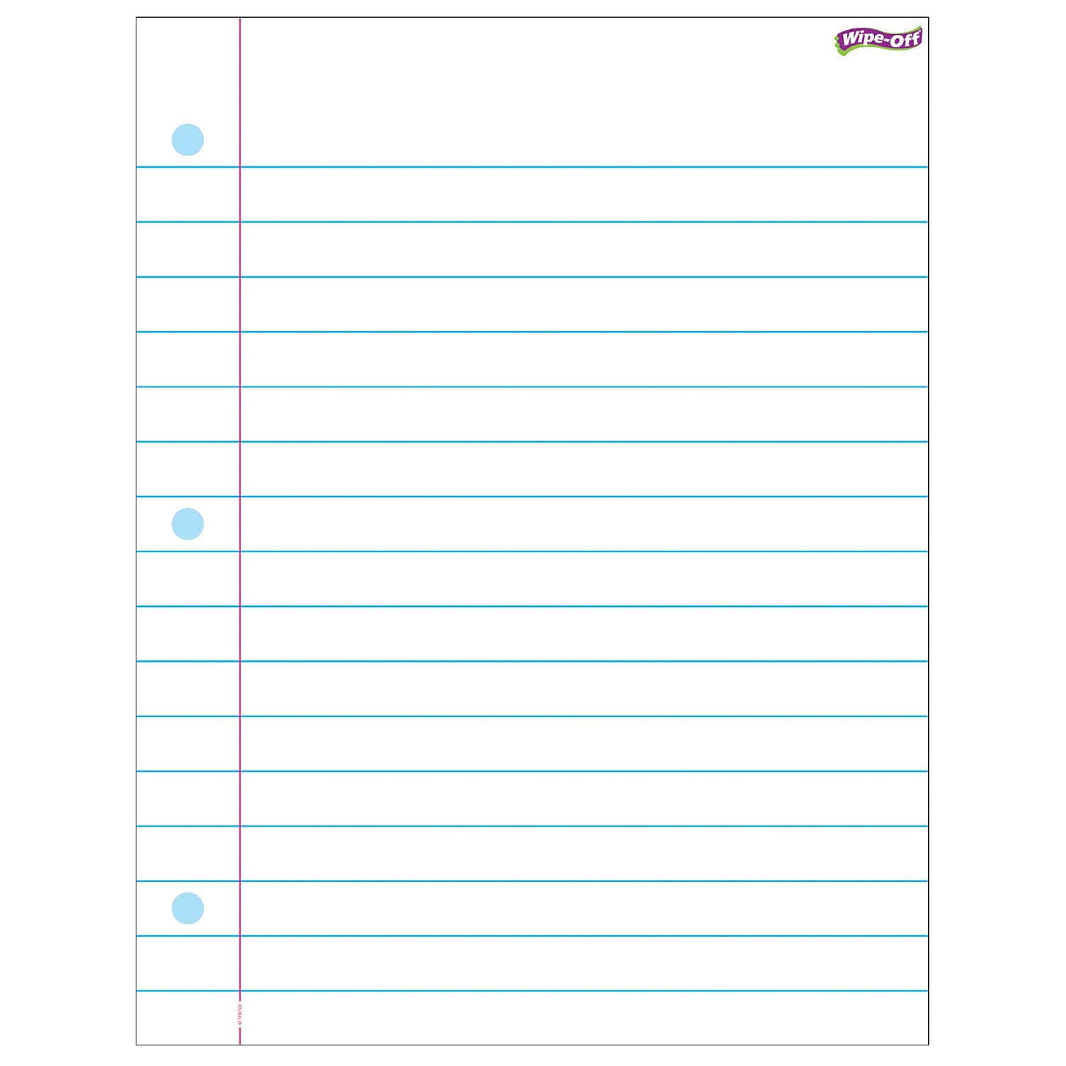 T-27308 - Notebook Paper Wipe-Off Chart, 17" x 22" by Trend Enterprises ...