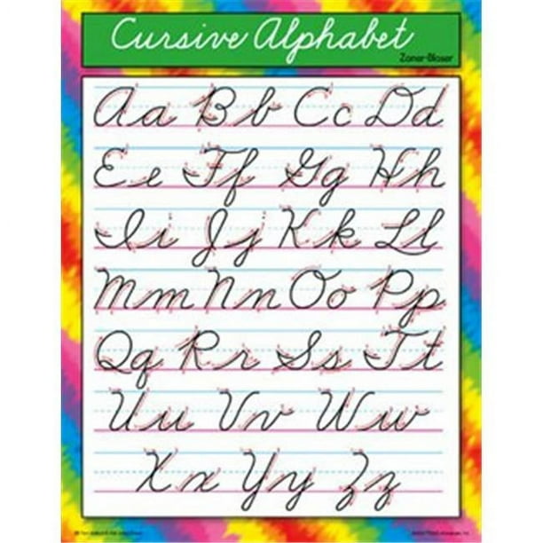 T-38136 - Cursive Alphabet Zaner-Bloser Learning Chart, 17" x 22" by ...