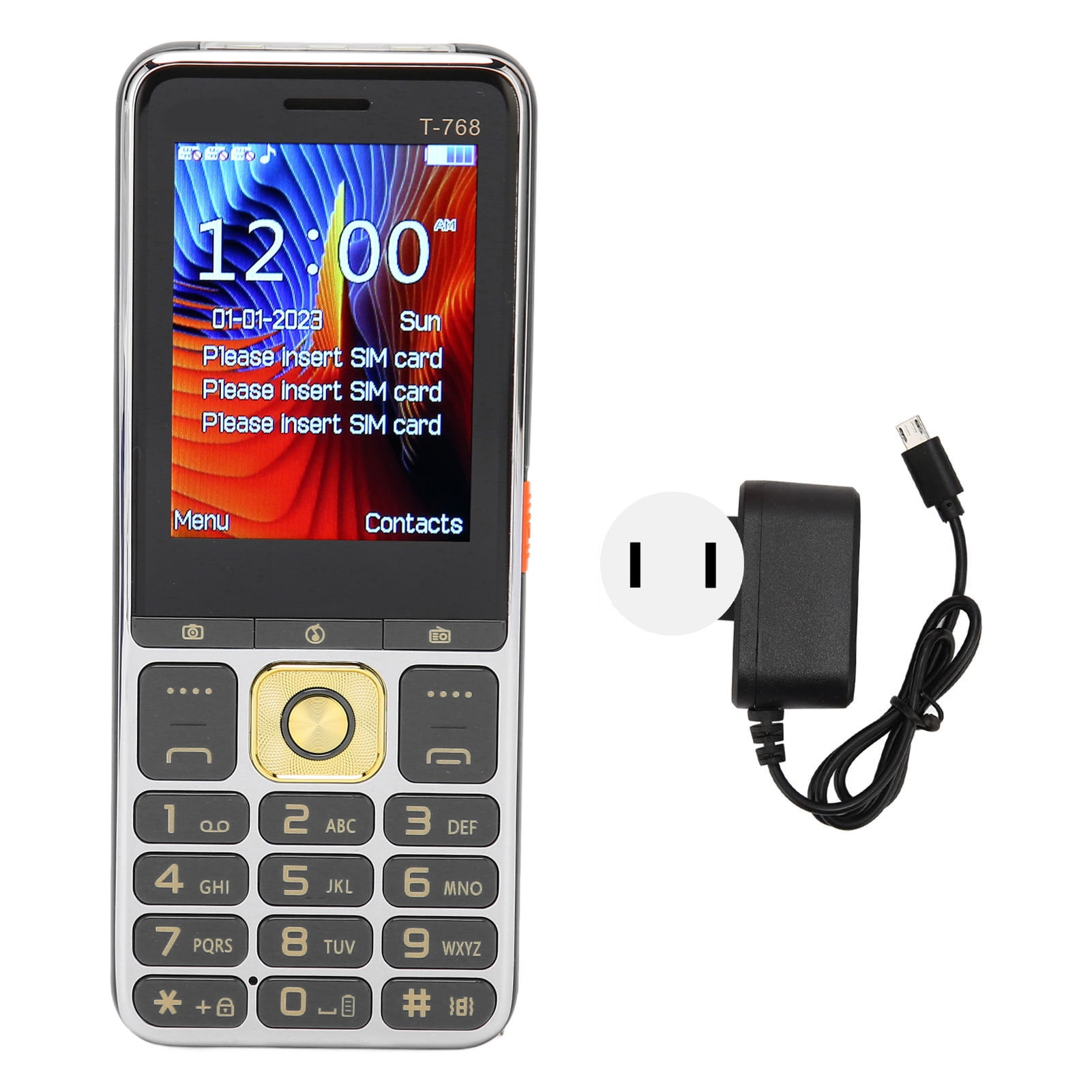 T 768 2.8in 2G GSM Phone Unlocked Backlit Button Senior Basic Phone High Volume Triple SIM ...