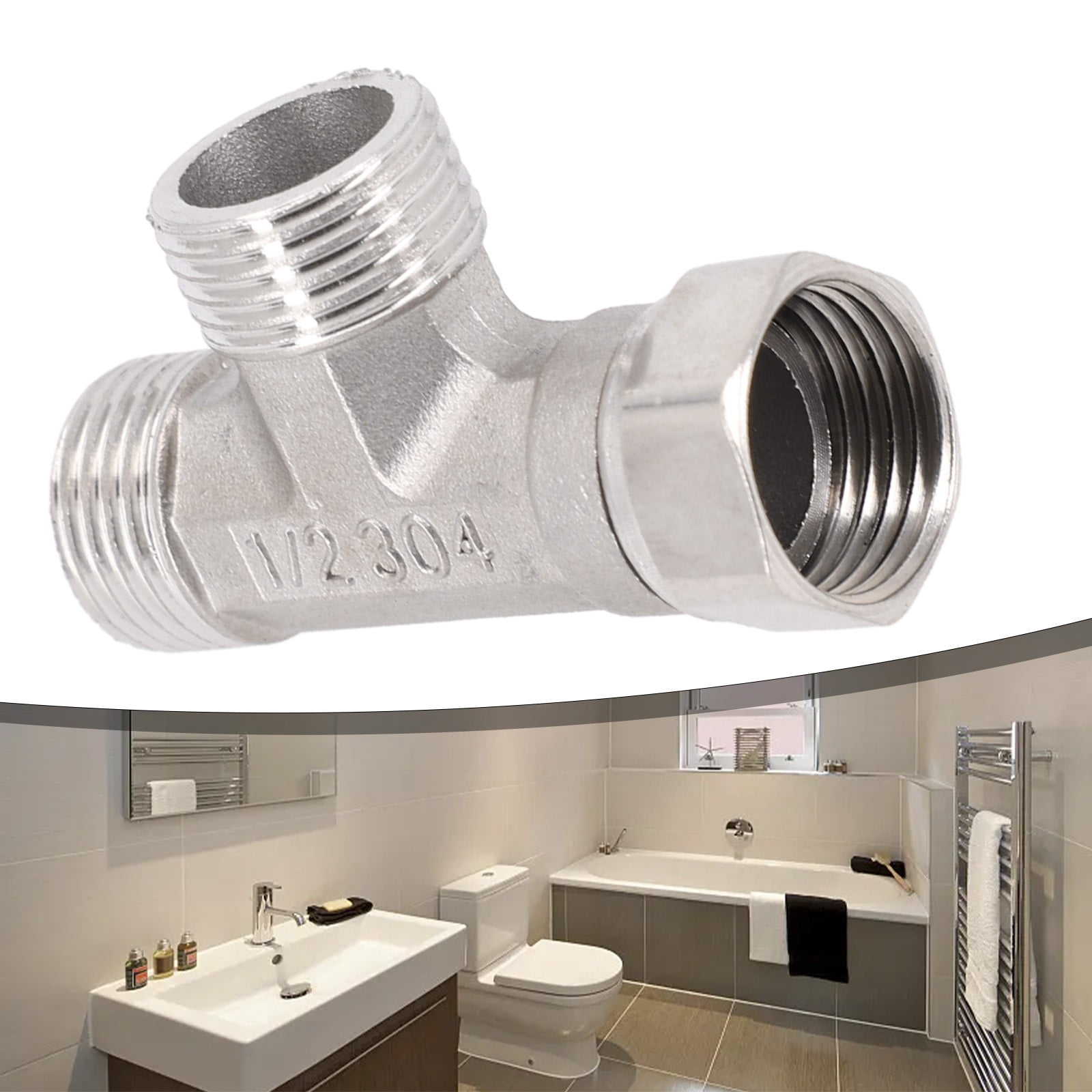 T Adapter 3 Ways Valve/For Diverter Bath Toilet/Bidet Sprayer Shower ...